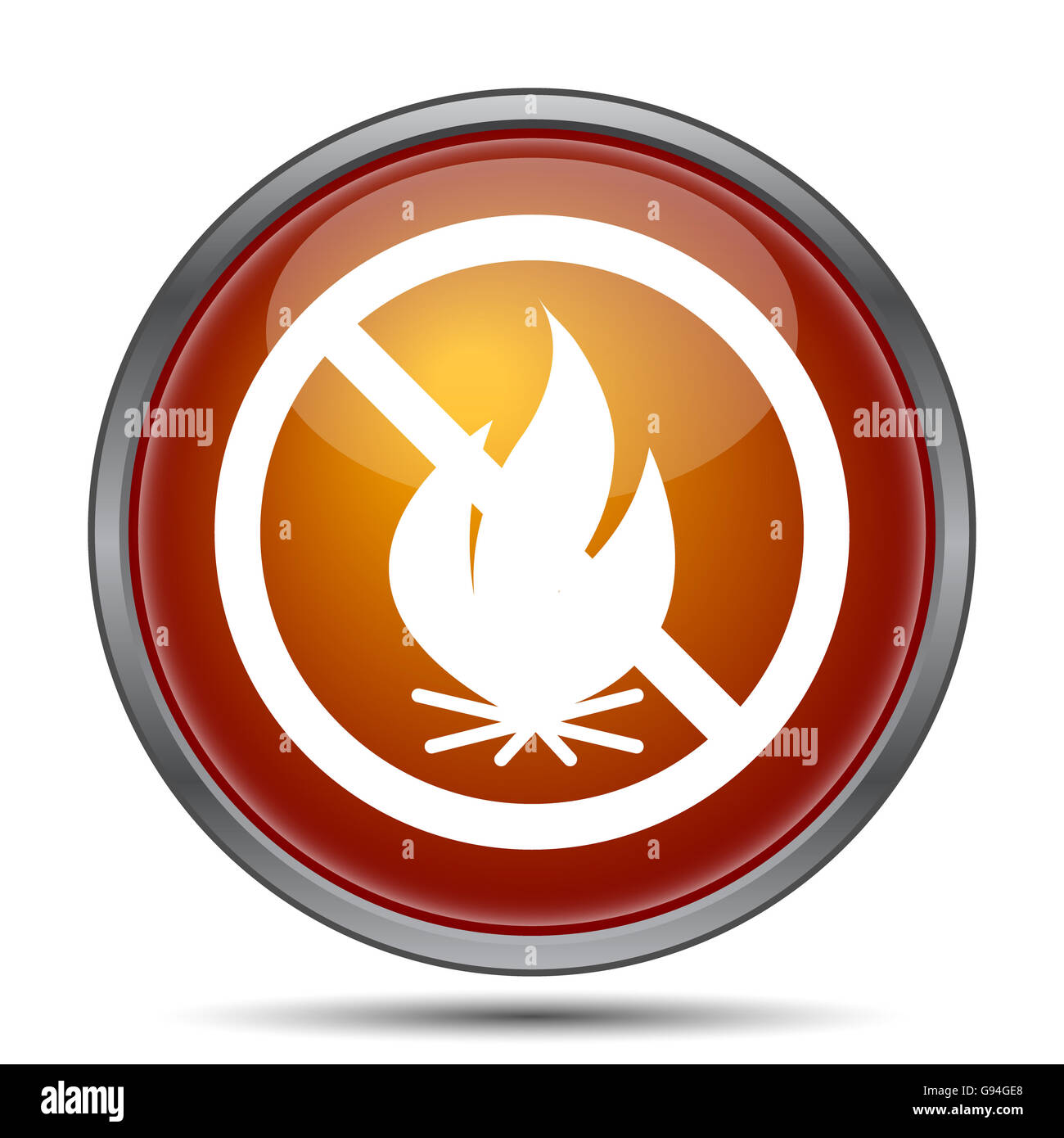 Fire forbidden icon. Internet button on white background Stock Photo ...