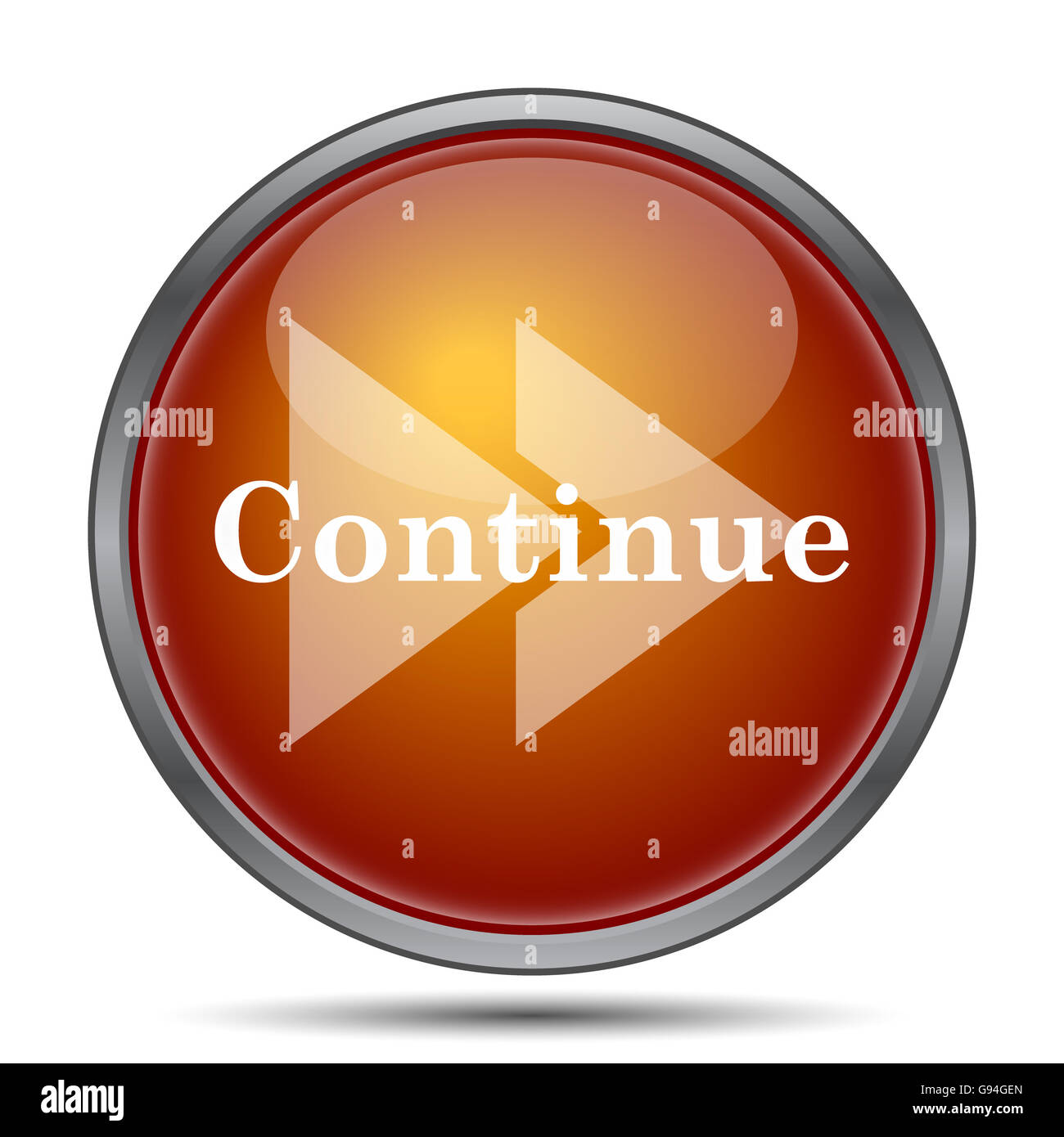 Continue icon. Internet button on white background Stock Photo - Alamy