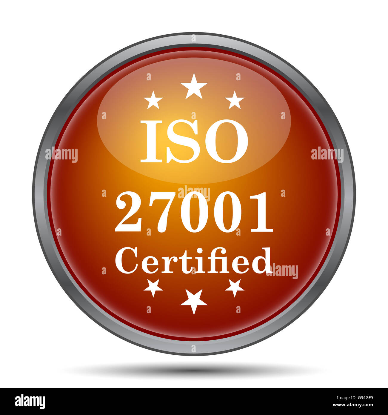 ISO 27001 icon. Internet button on white background Stock Photo - Alamy
