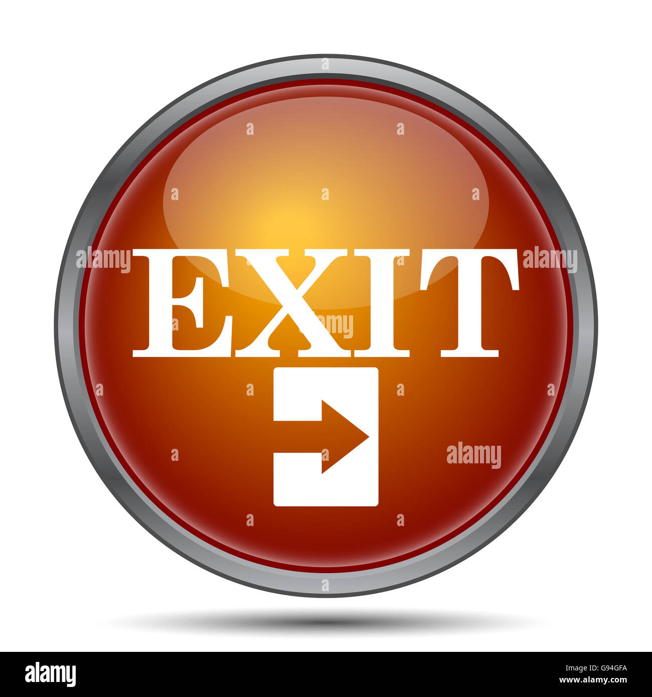 Exit icon. Internet button on white background Stock Photo - Alamy