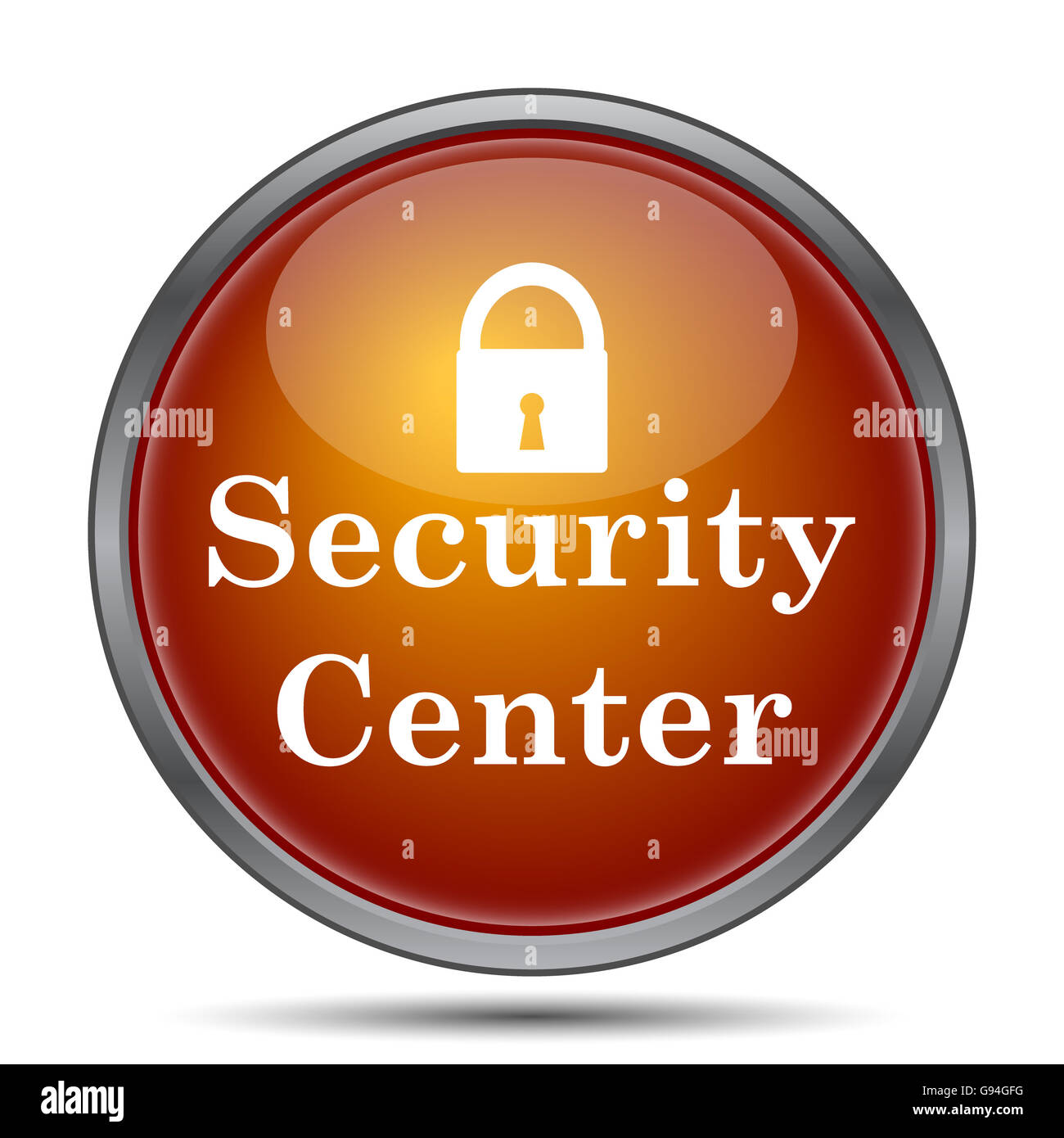 Security center icon. Internet button on white background Stock Photo ...