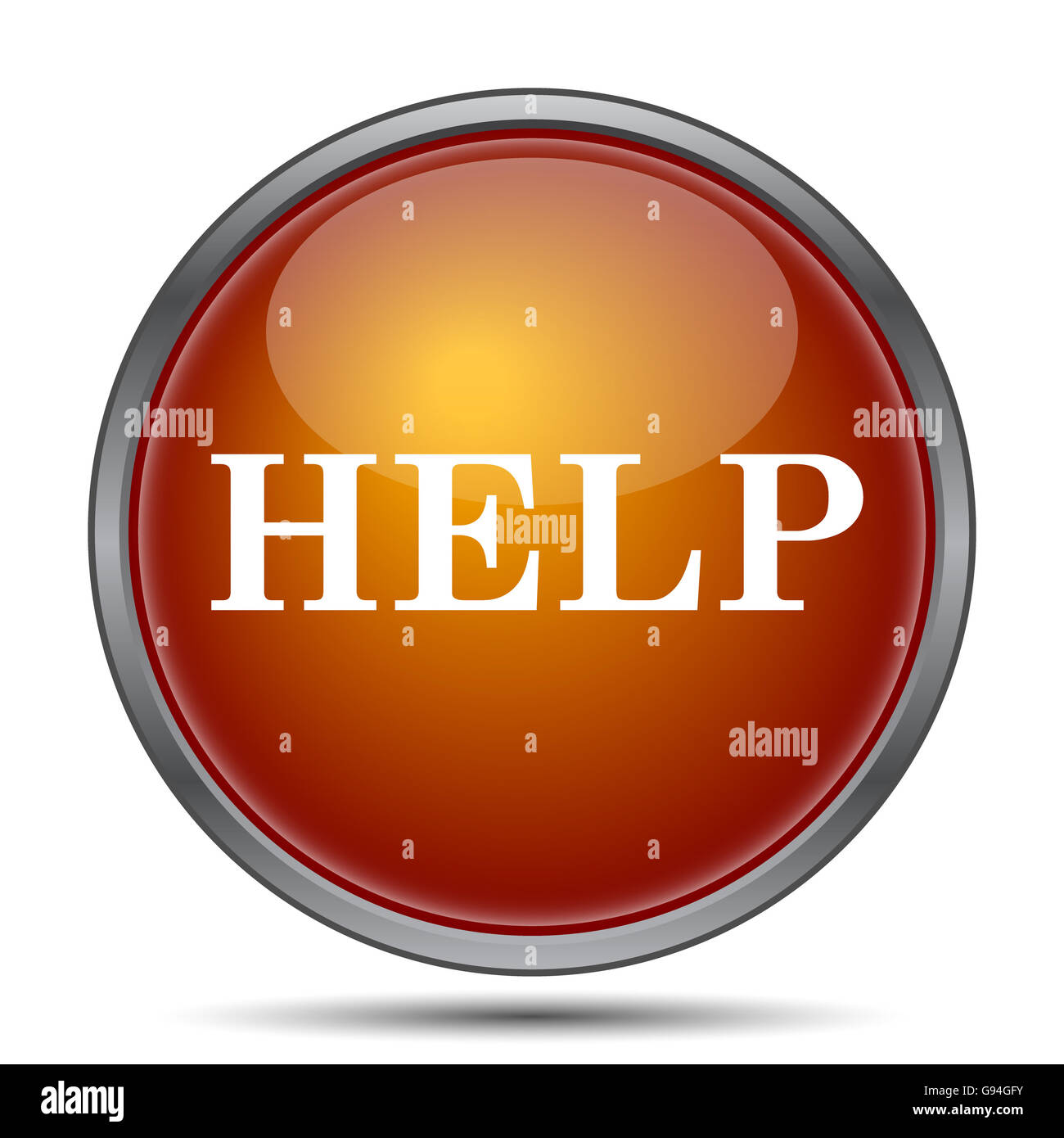 Help icon. Internet button on white background Stock Photo - Alamy