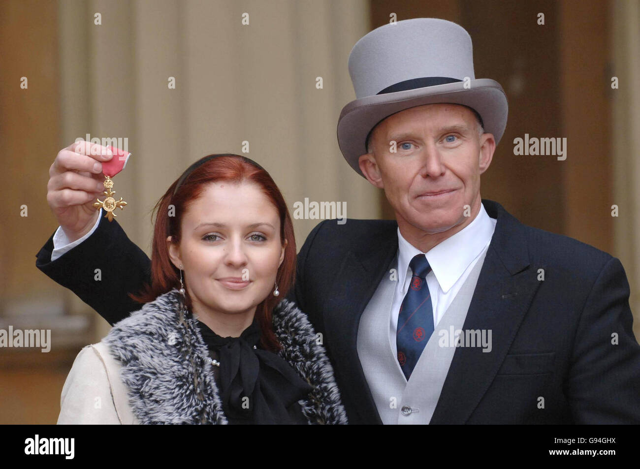 Mountaineer alan hinkes and daughter fiona with his obe hi-res stock ...