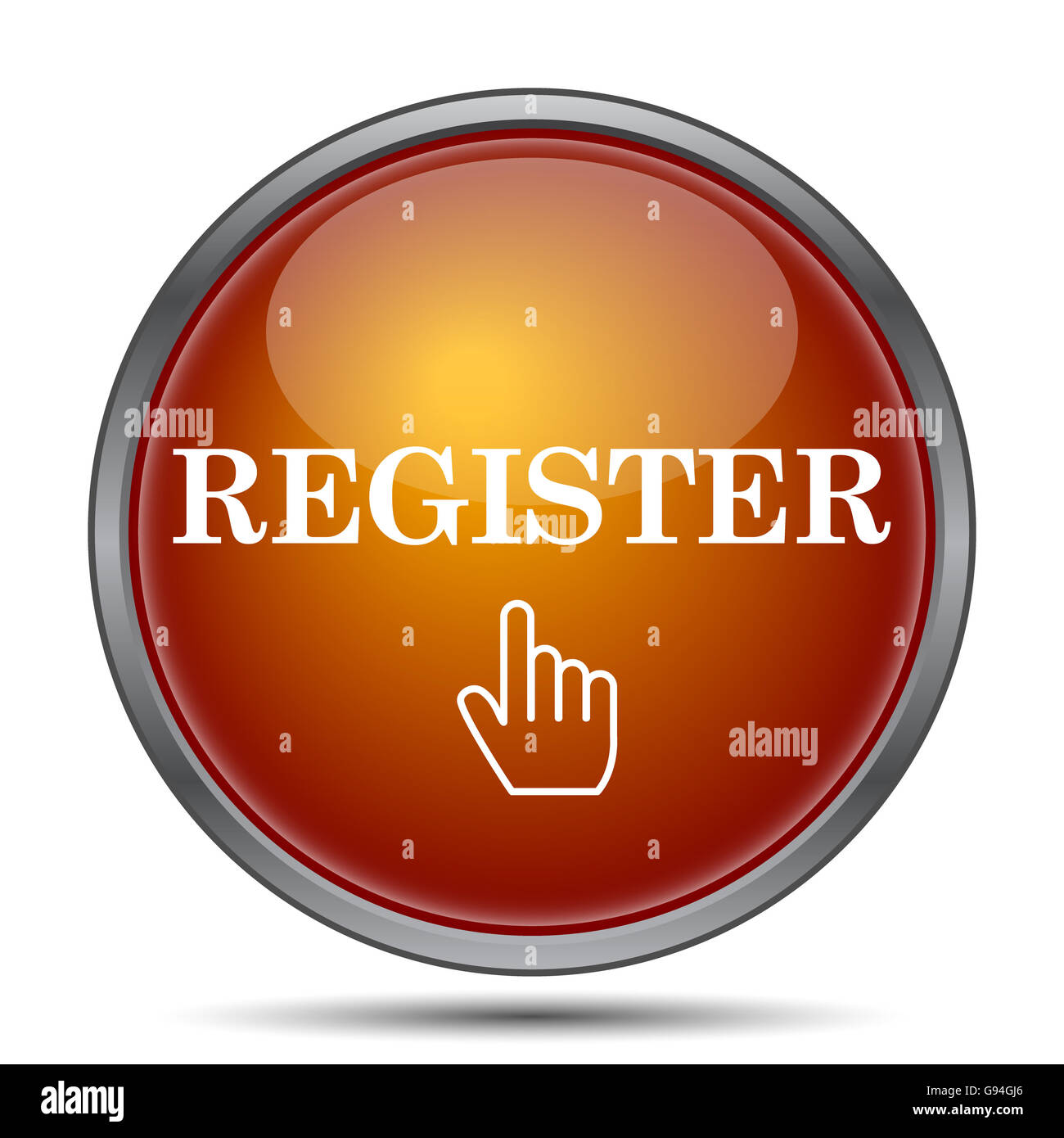 Register icon. Internet button on white background Stock Photo - Alamy