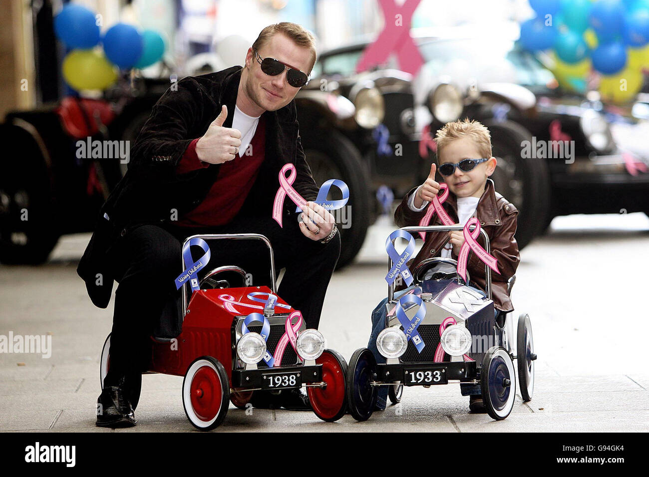 Ronan Keating, with Luke Gorman, 6, helps launch the Marie Keating ...