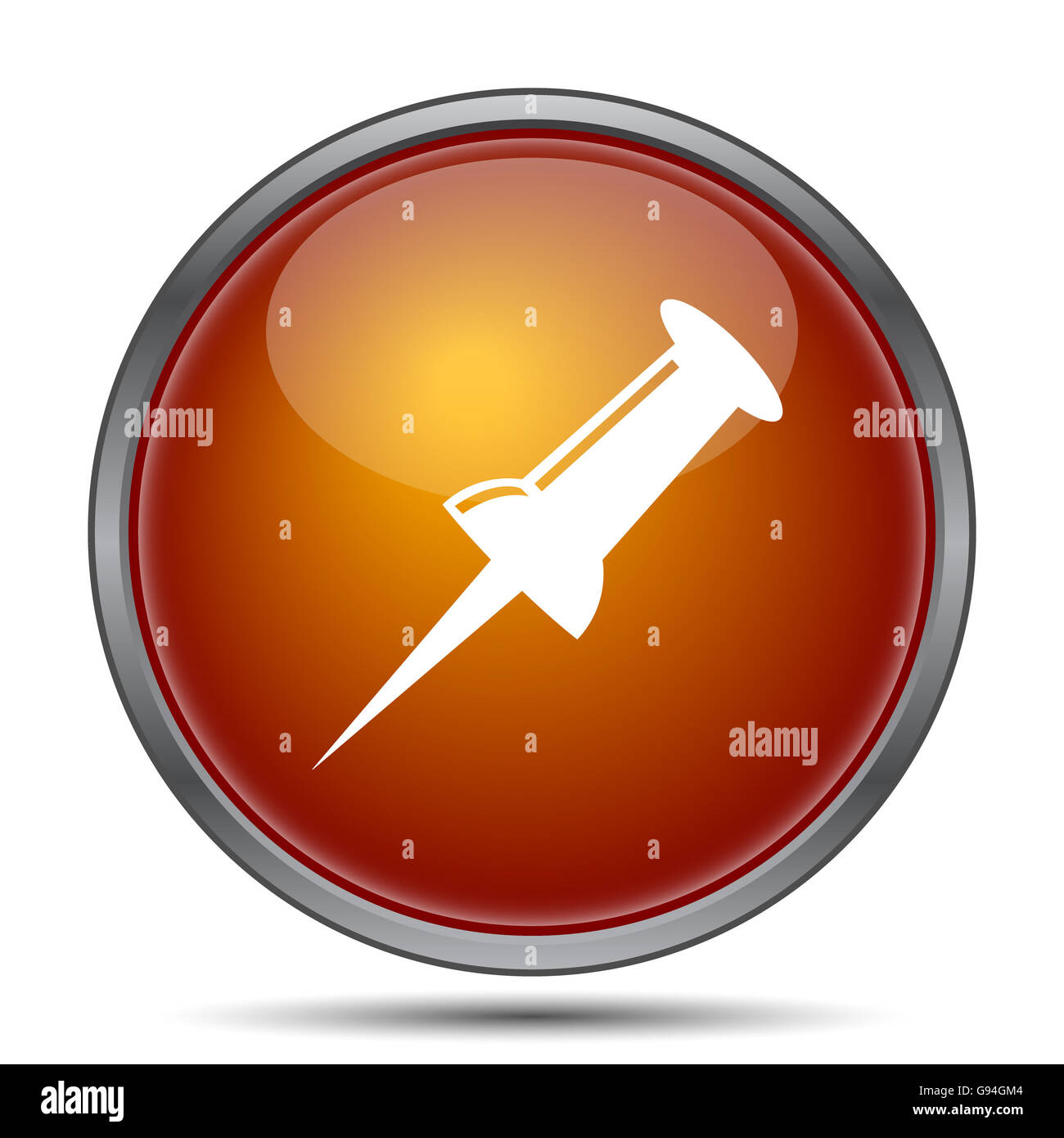 Pin icon. Internet button on white background Stock Photo - Alamy