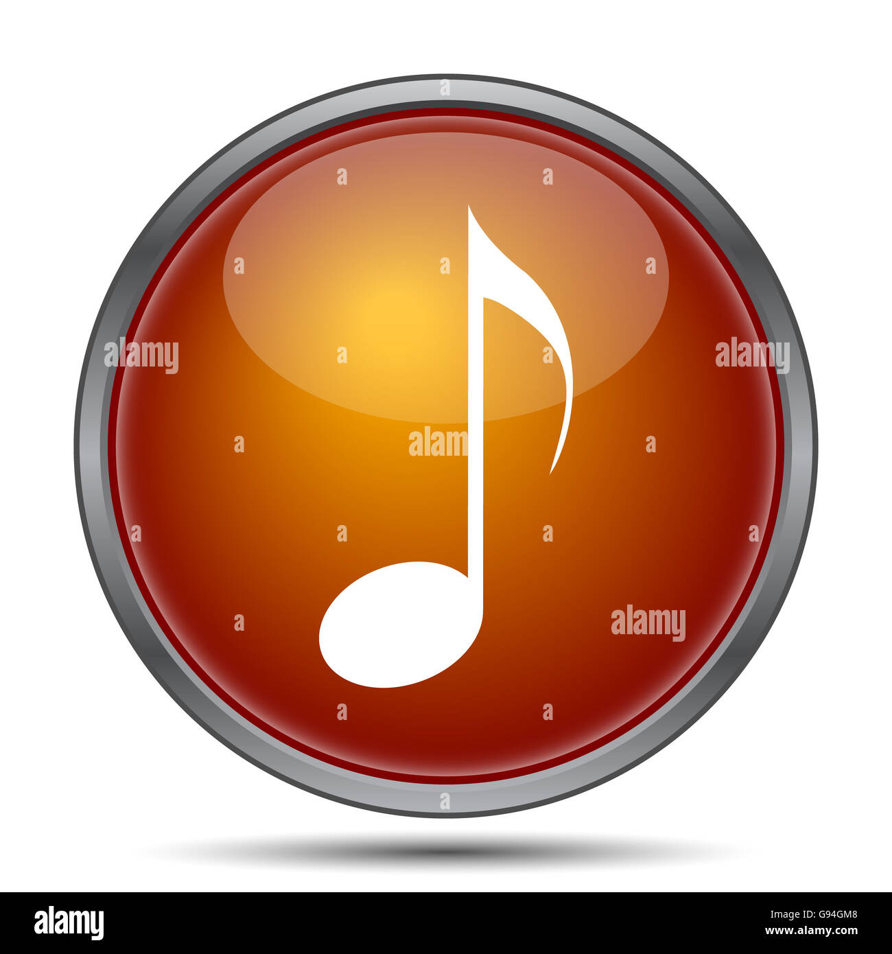Musical note icon. Internet button on white background Stock Photo - Alamy