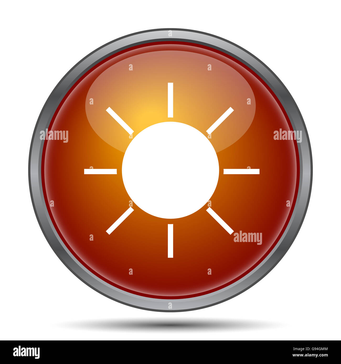 Sun icon. Internet button on white background Stock Photo - Alamy