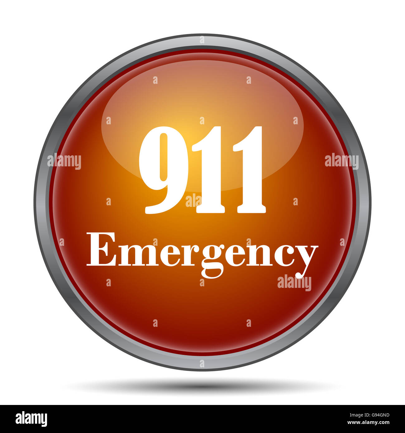 911 Emergency icon. Internet button on white background Stock Photo - Alamy
