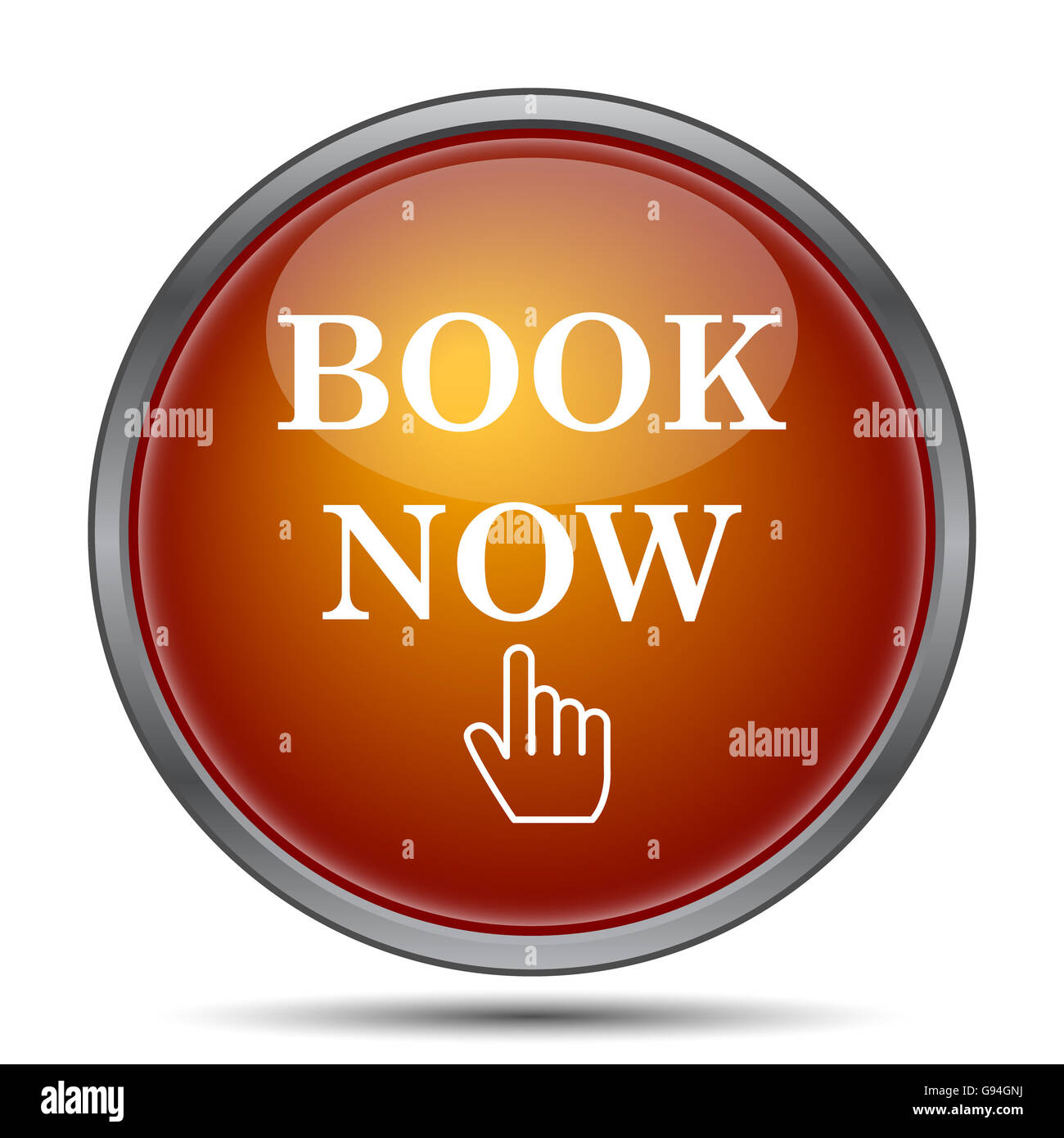Book now icon. Internet button on white background Stock Photo - Alamy