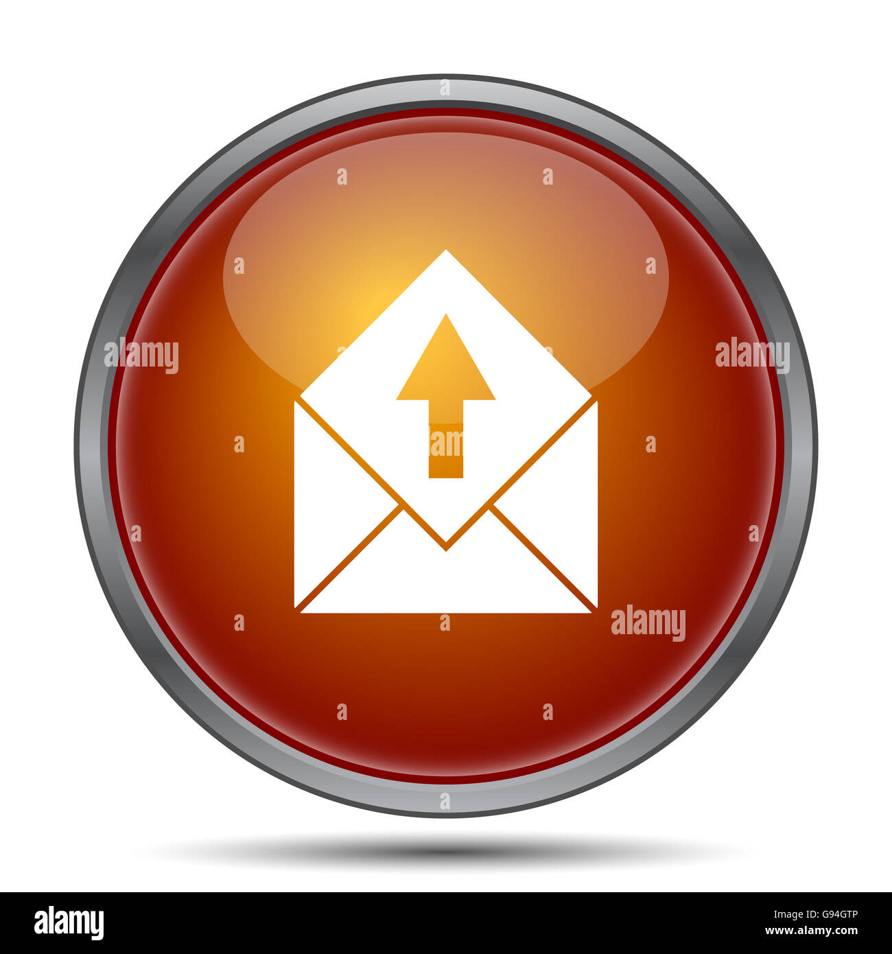 Send e-mail icon. Internet button on white background Stock Photo - Alamy