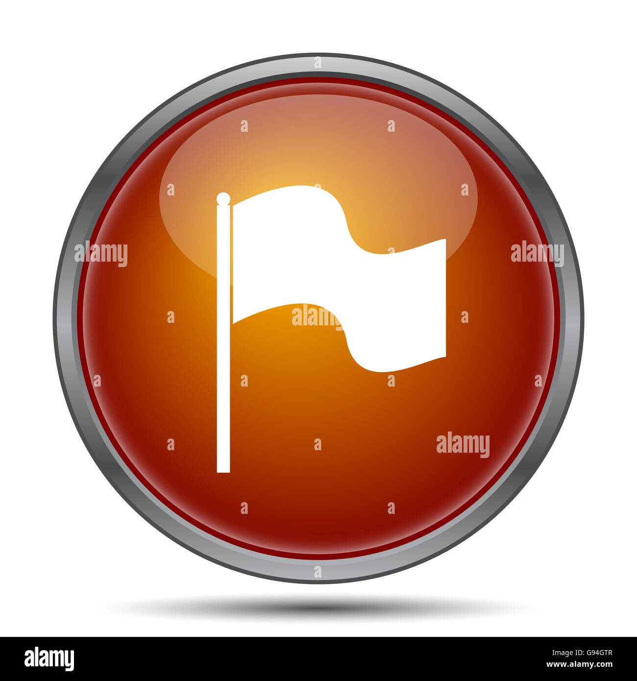Flag icon. Internet button on white background Stock Photo - Alamy