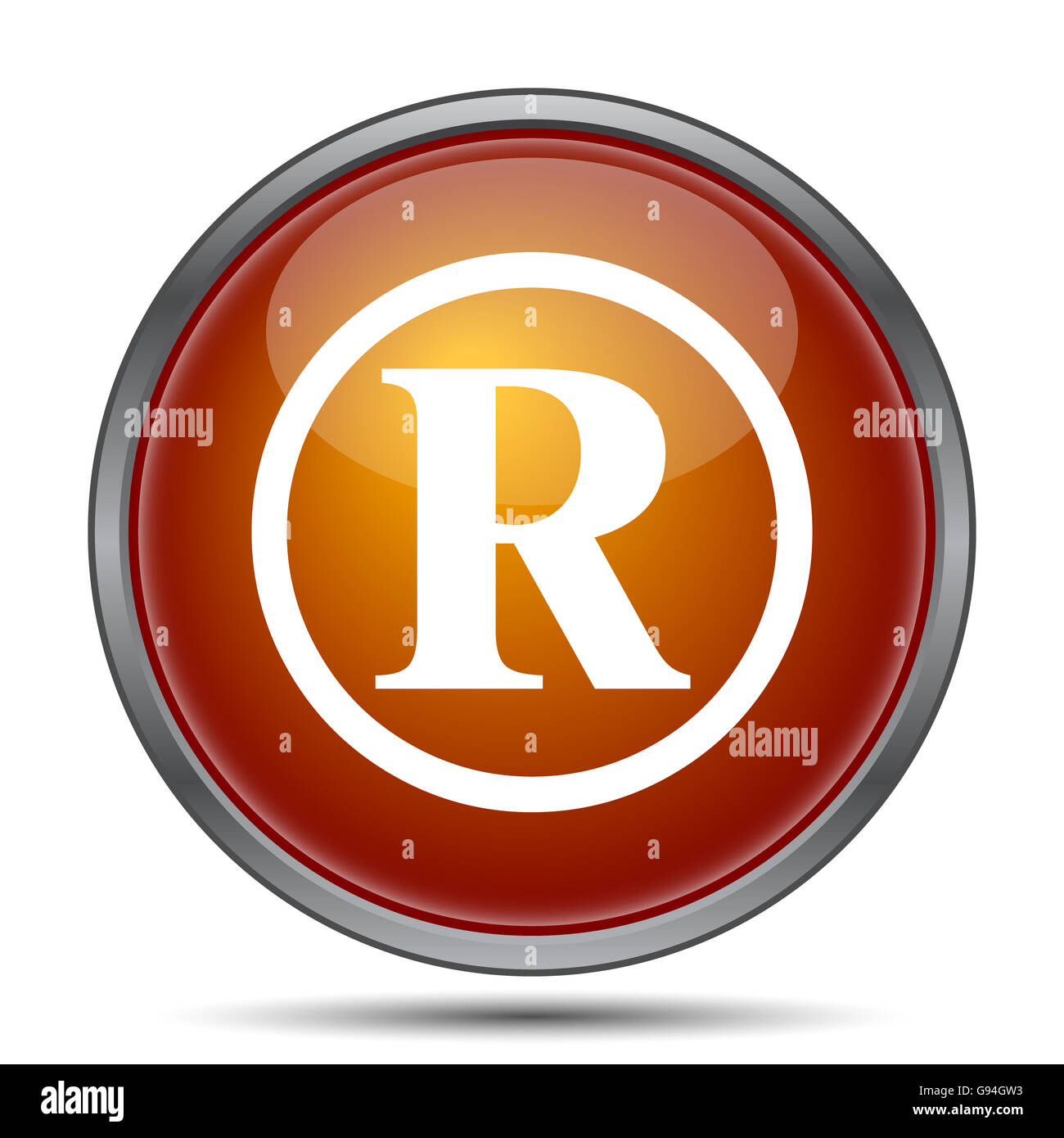 Registered mark icon. Internet button on white background Stock Photo ...