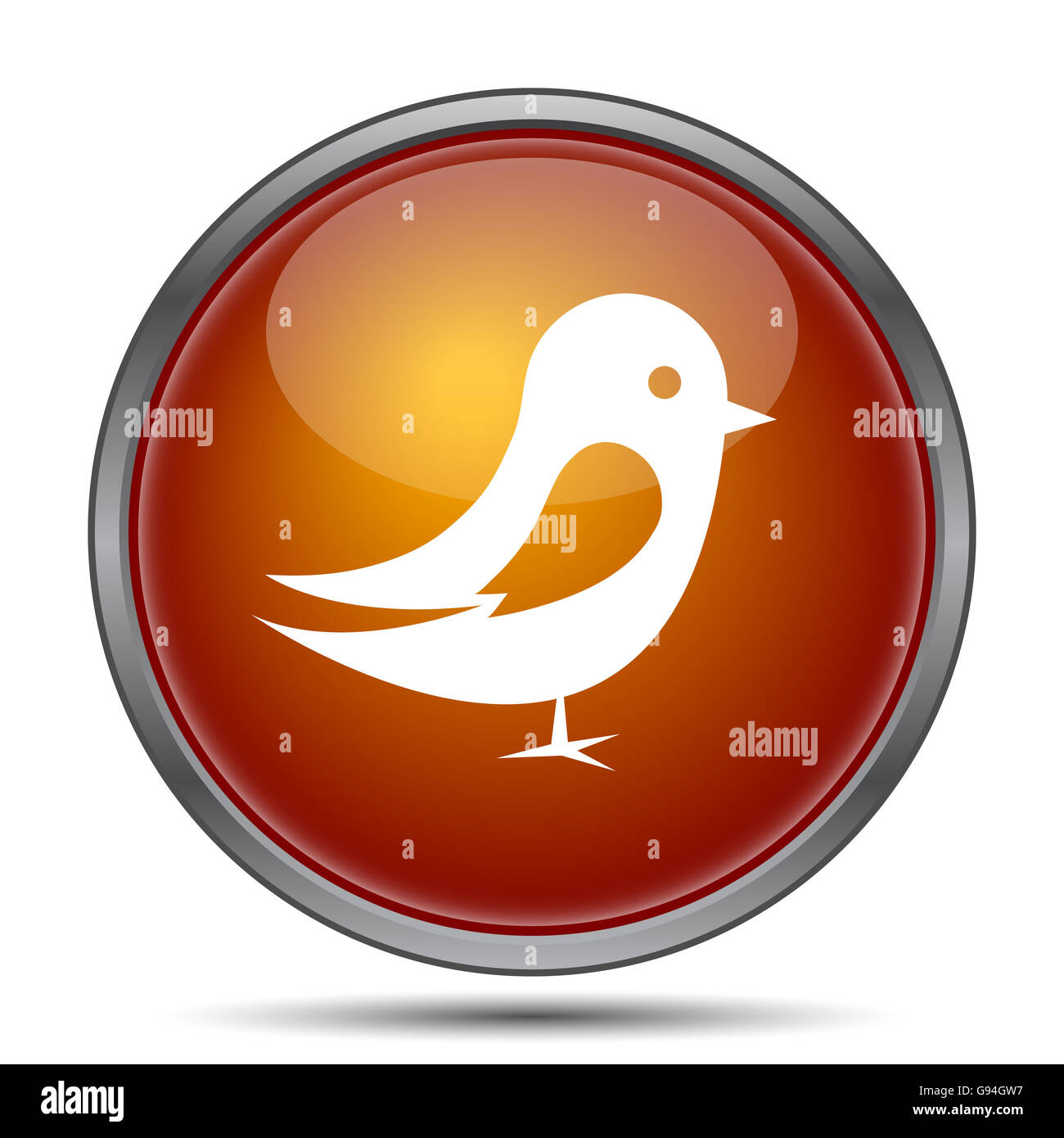 Bird icon. Internet button on white background Stock Photo - Alamy