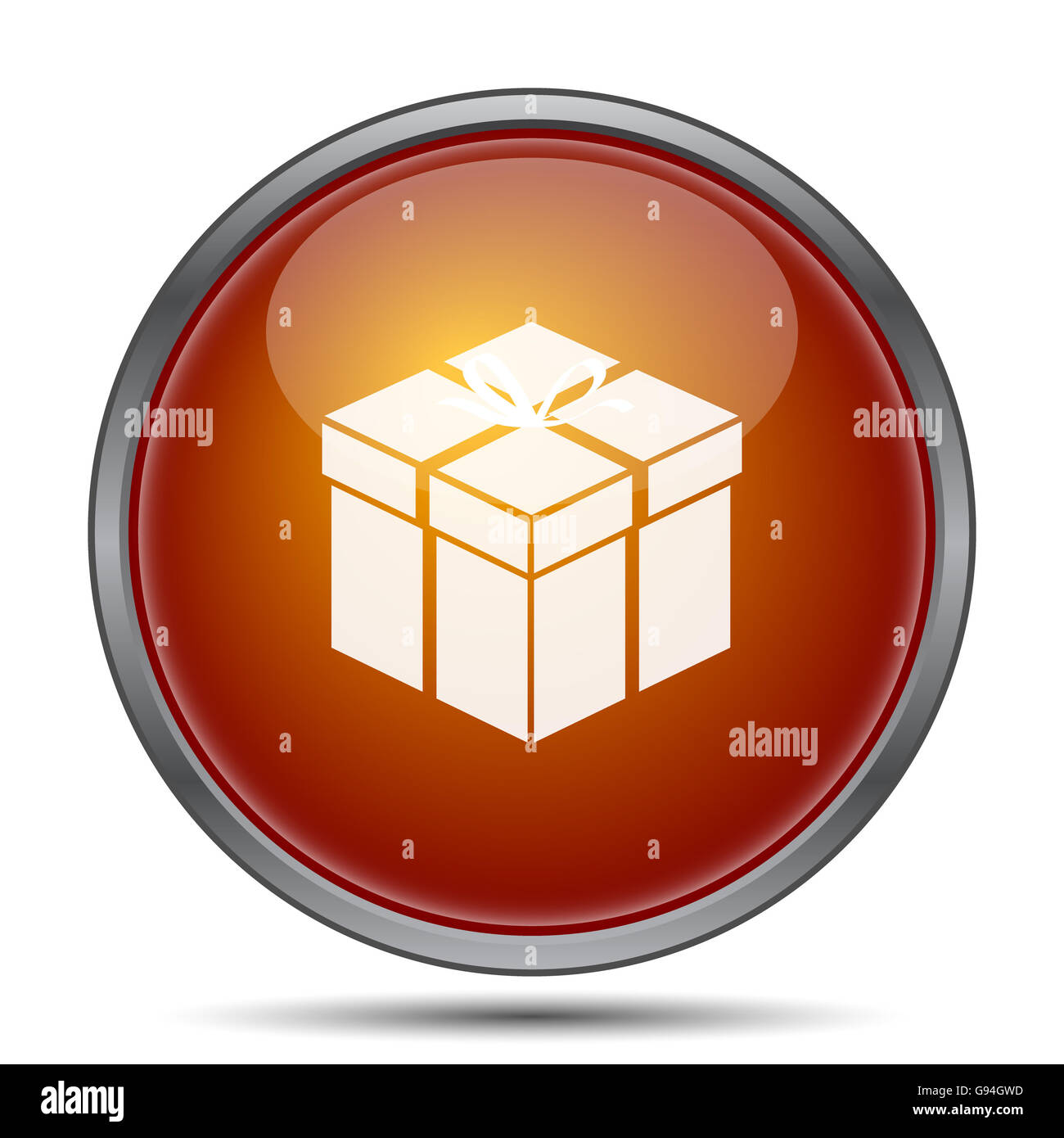 Gift icon. Internet button on white background Stock Photo - Alamy