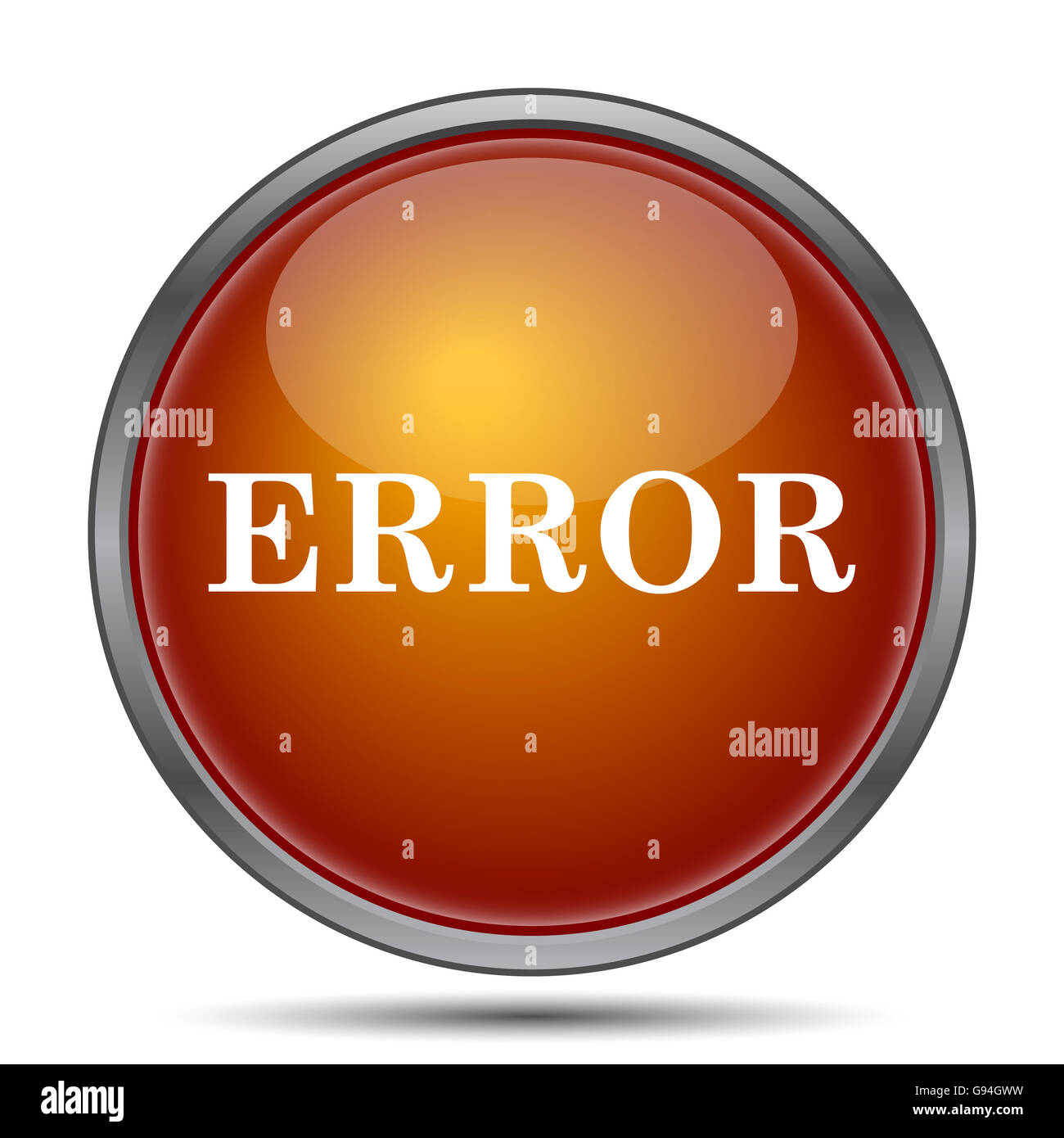 error icon. Internet button on white background Stock Photo - Alamy
