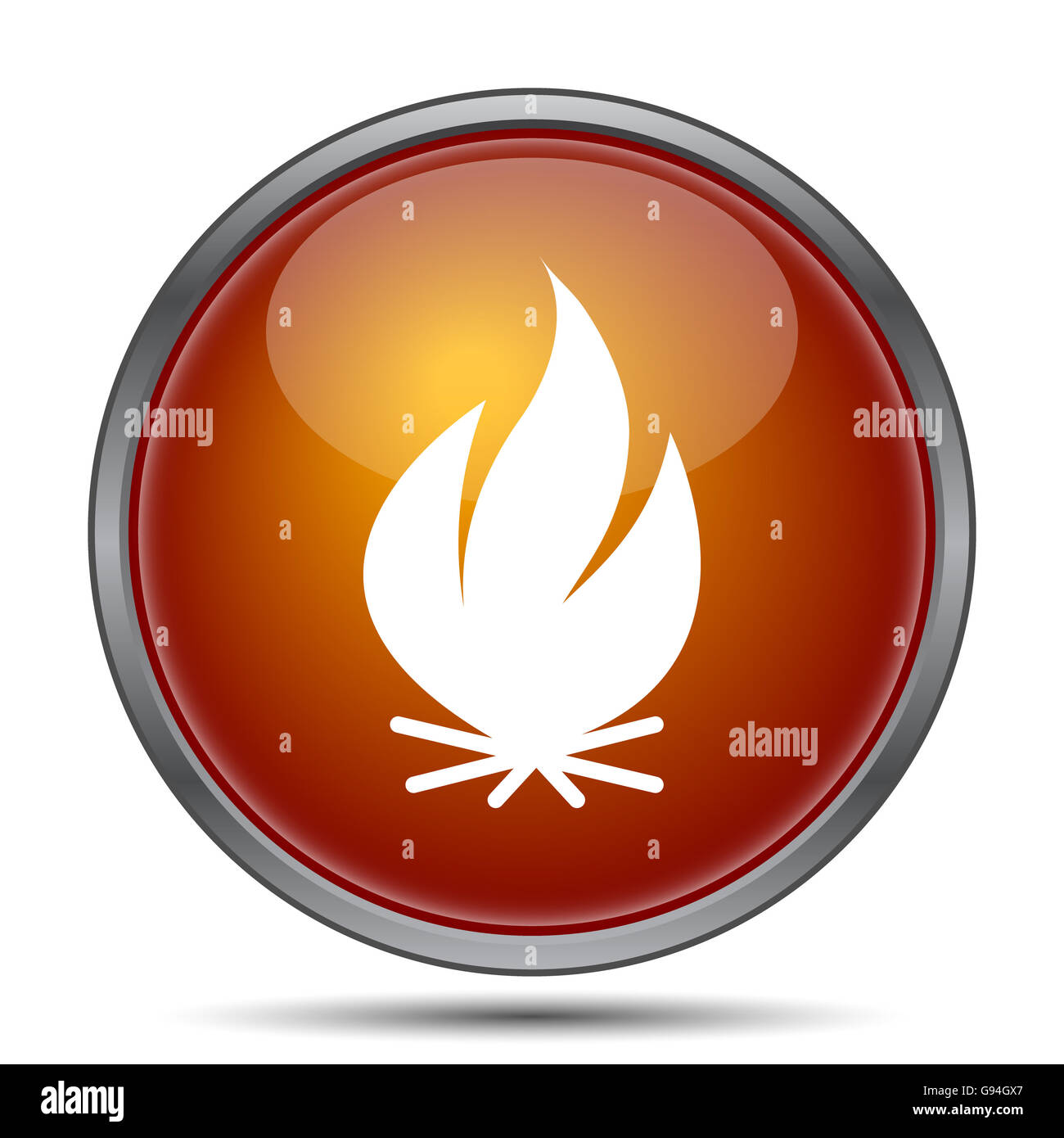 Fire icon. Internet button on white background Stock Photo - Alamy
