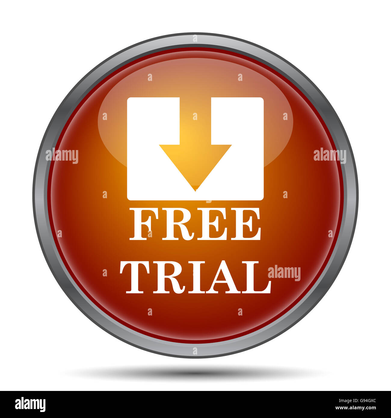 Free trial icon. Internet button on white background Stock Photo - Alamy