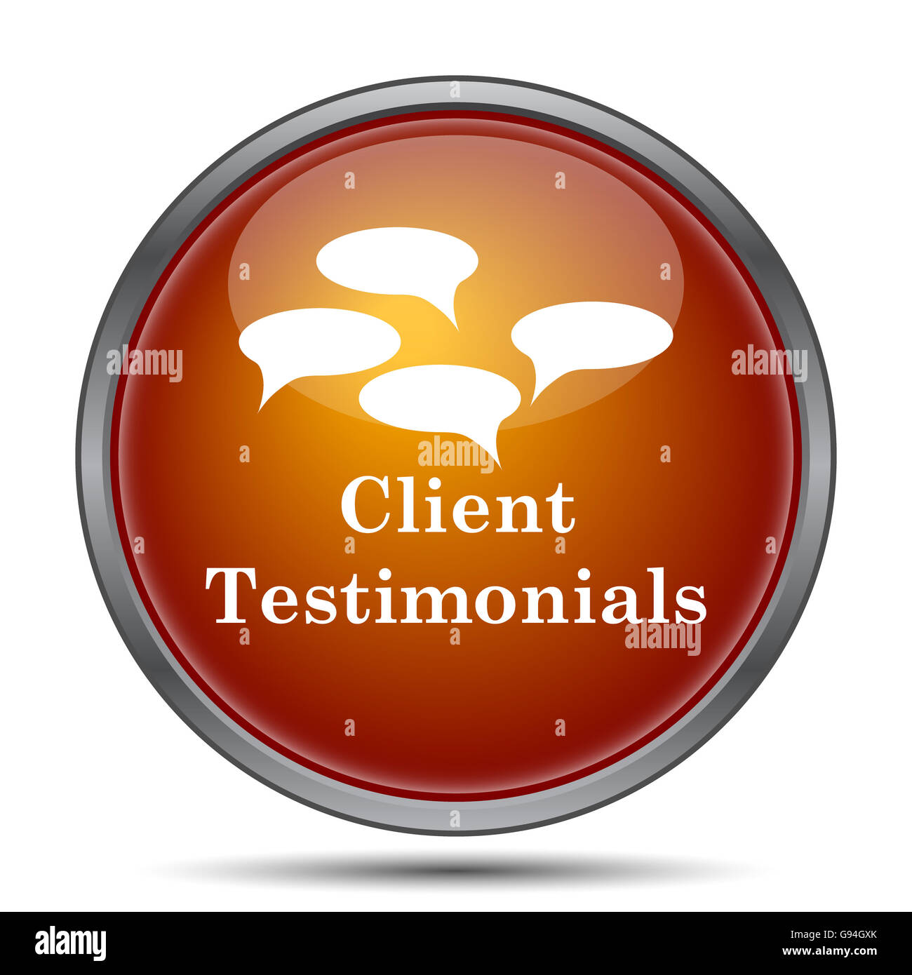 Client testimonials icon. Internet button on white background Stock ...