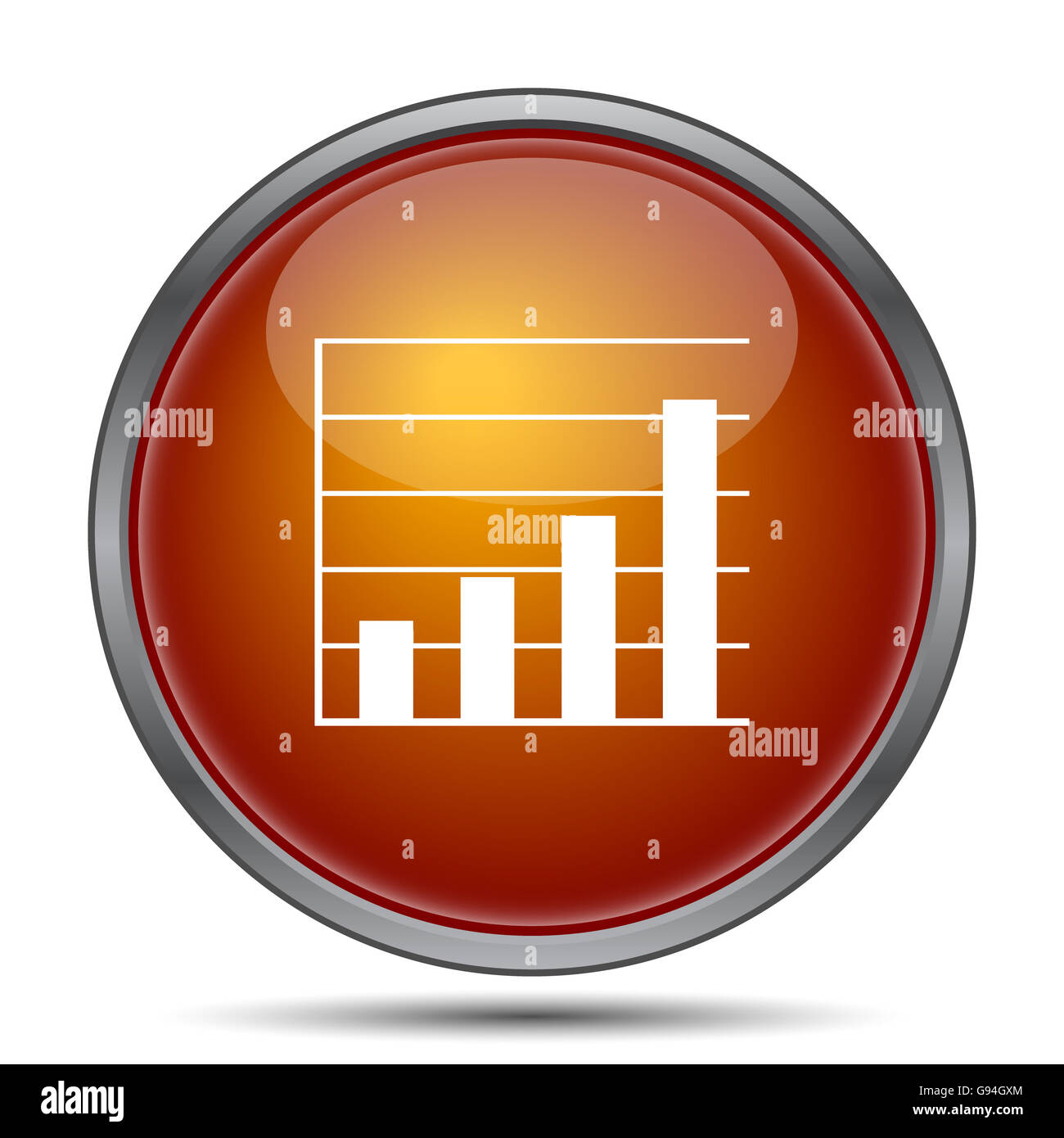 Chart bars icon. Internet button on white background Stock Photo - Alamy