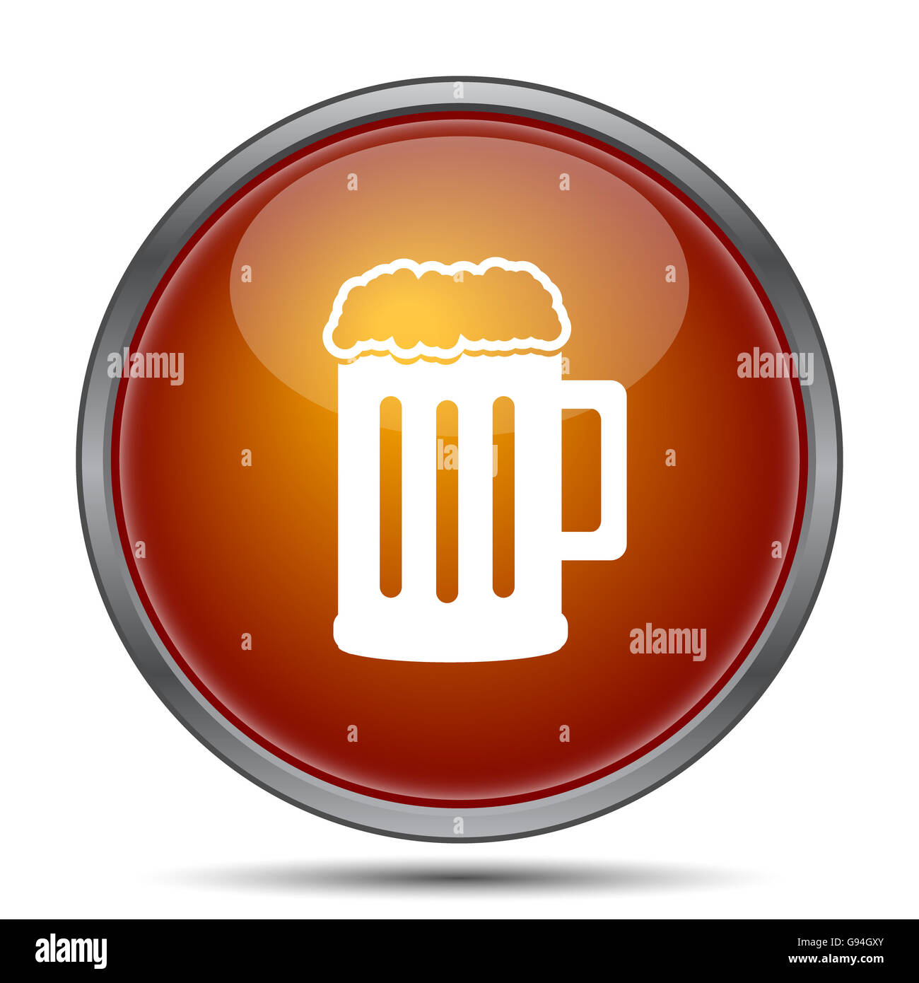 Beer icon. Internet button on white background Stock Photo - Alamy