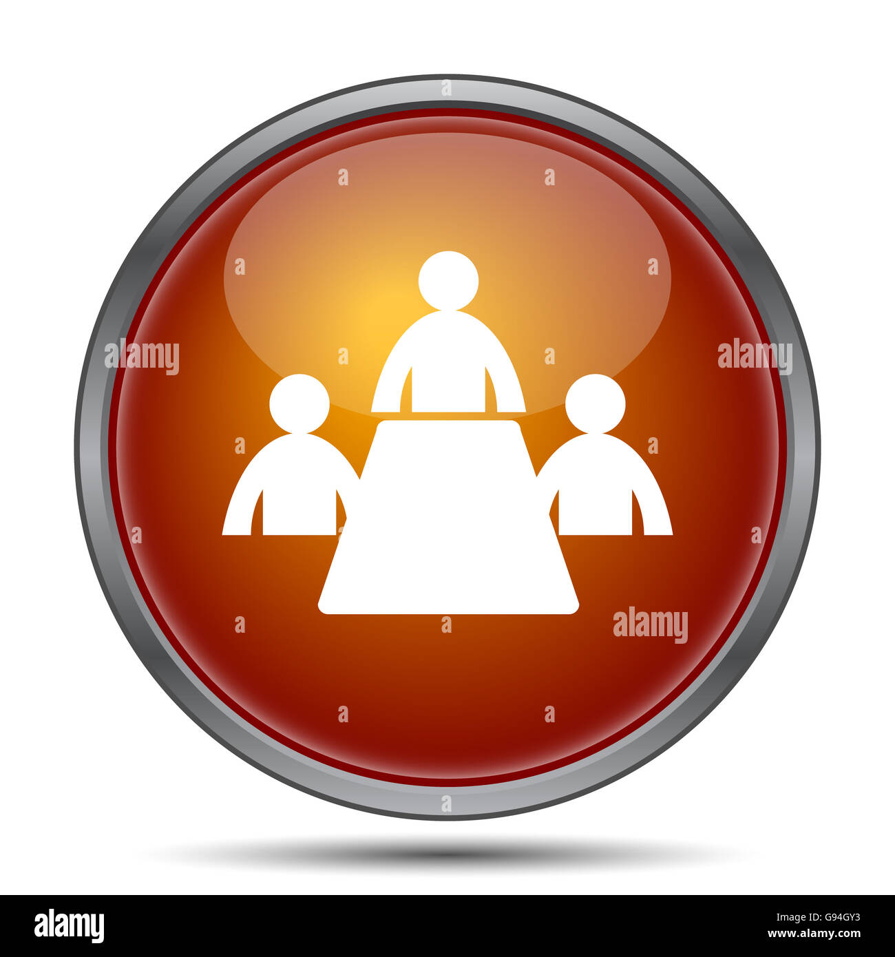 Meeting room icon. Internet button on white background Stock Photo - Alamy