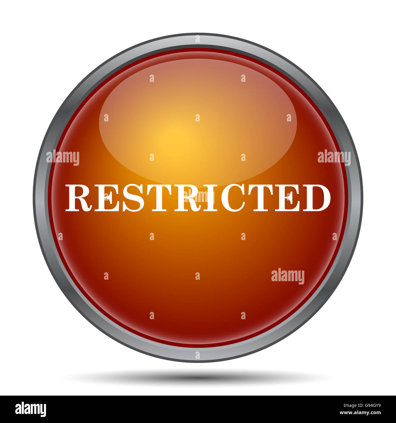 Restricted icon. Internet button on white background Stock Photo - Alamy