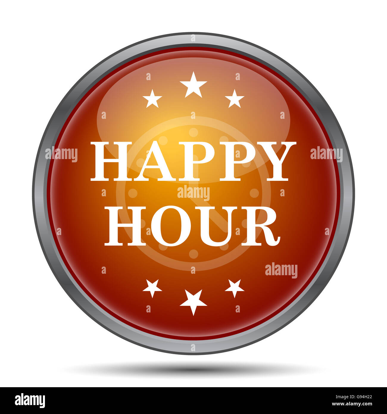 Happy hour icon. Internet button on white background Stock Photo - Alamy