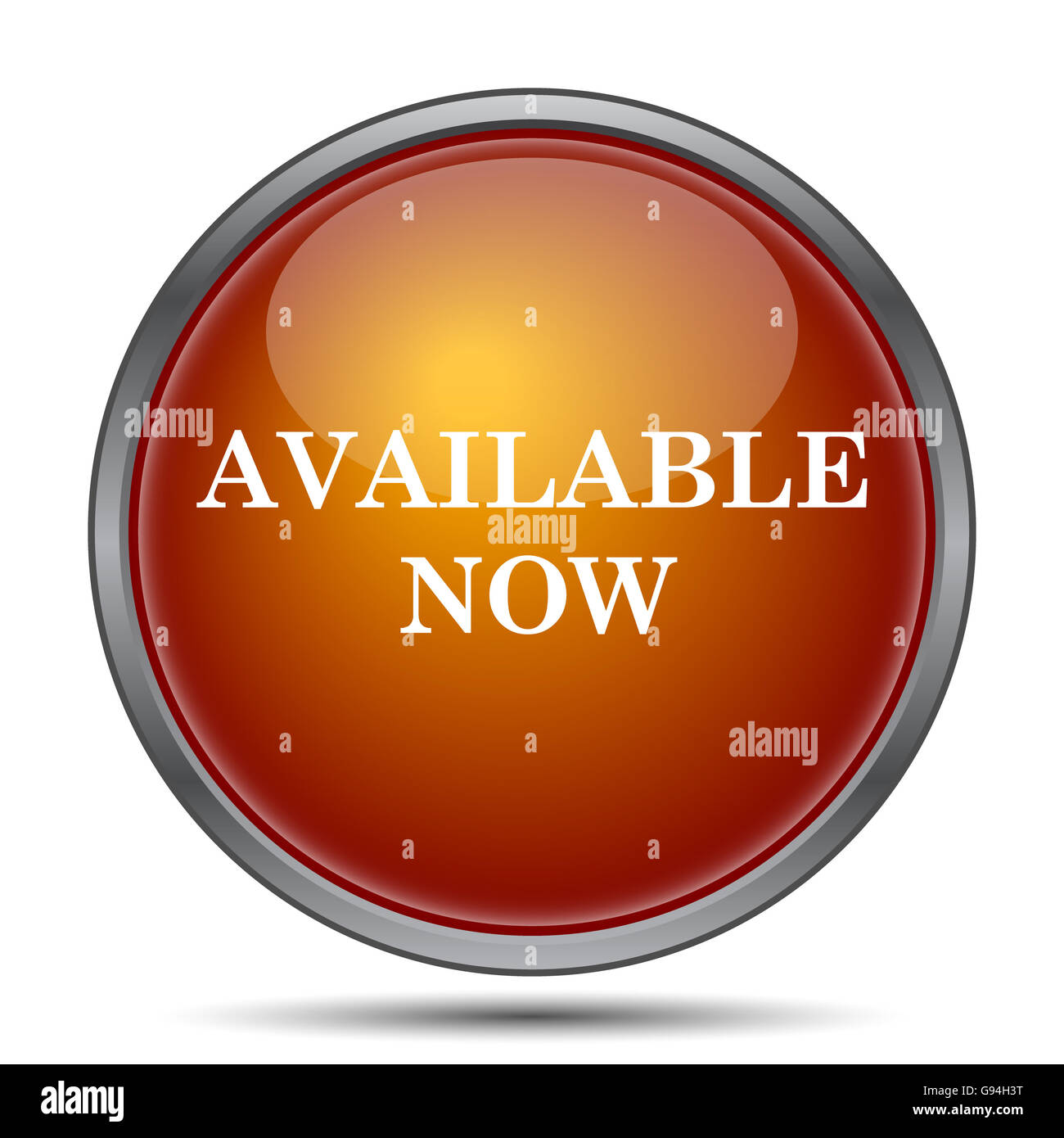 Available now icon. Internet button on white background Stock Photo - Alamy