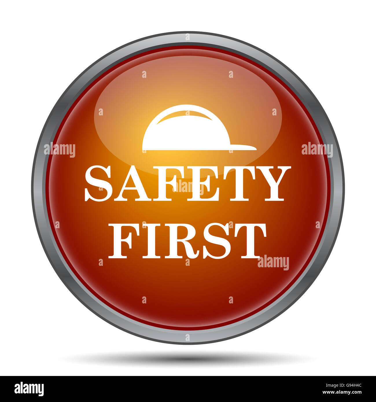 Safety first icon. Internet button on white background Stock Photo - Alamy