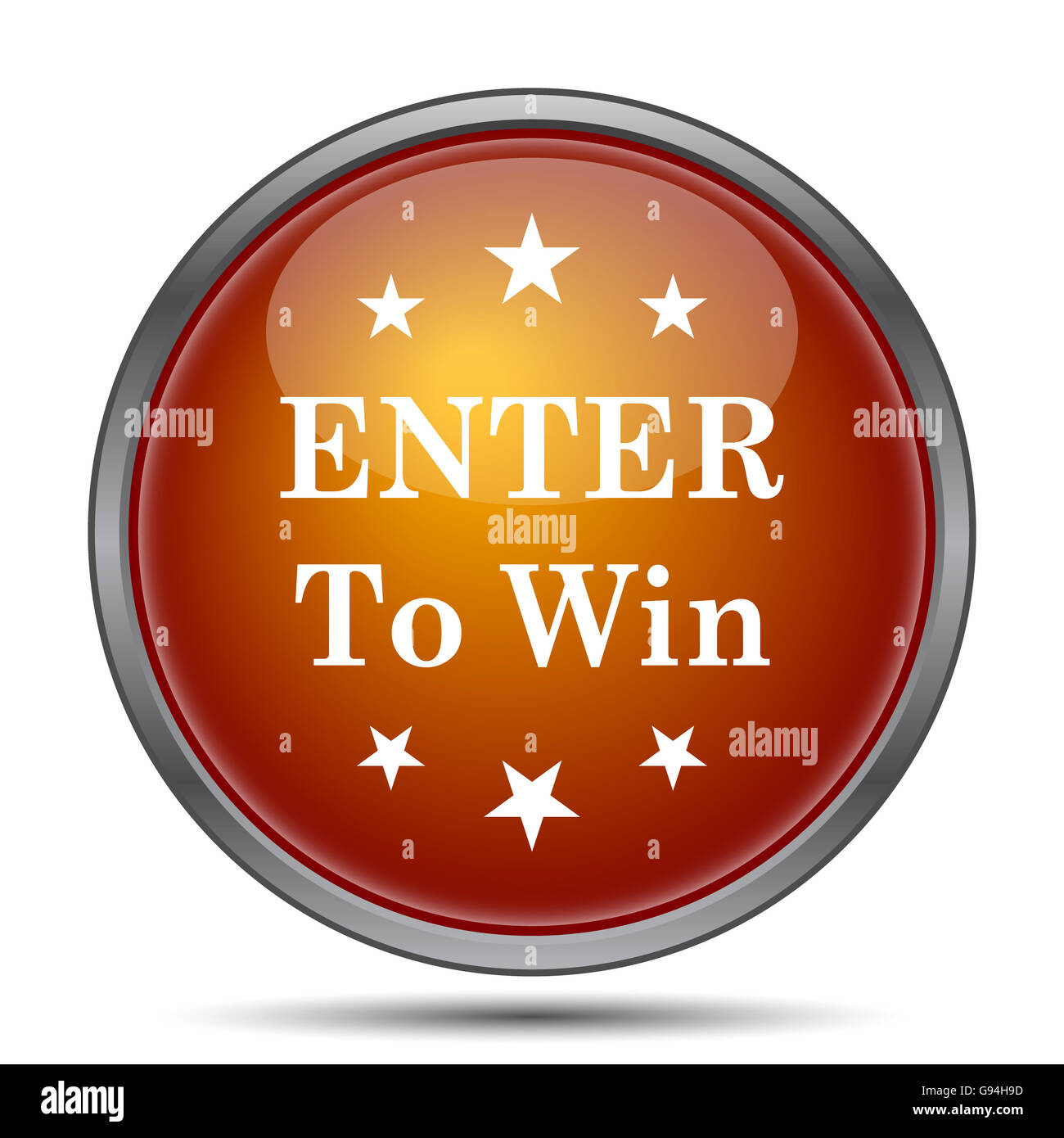 Enter to win icon. Internet button on white background Stock Photo - Alamy