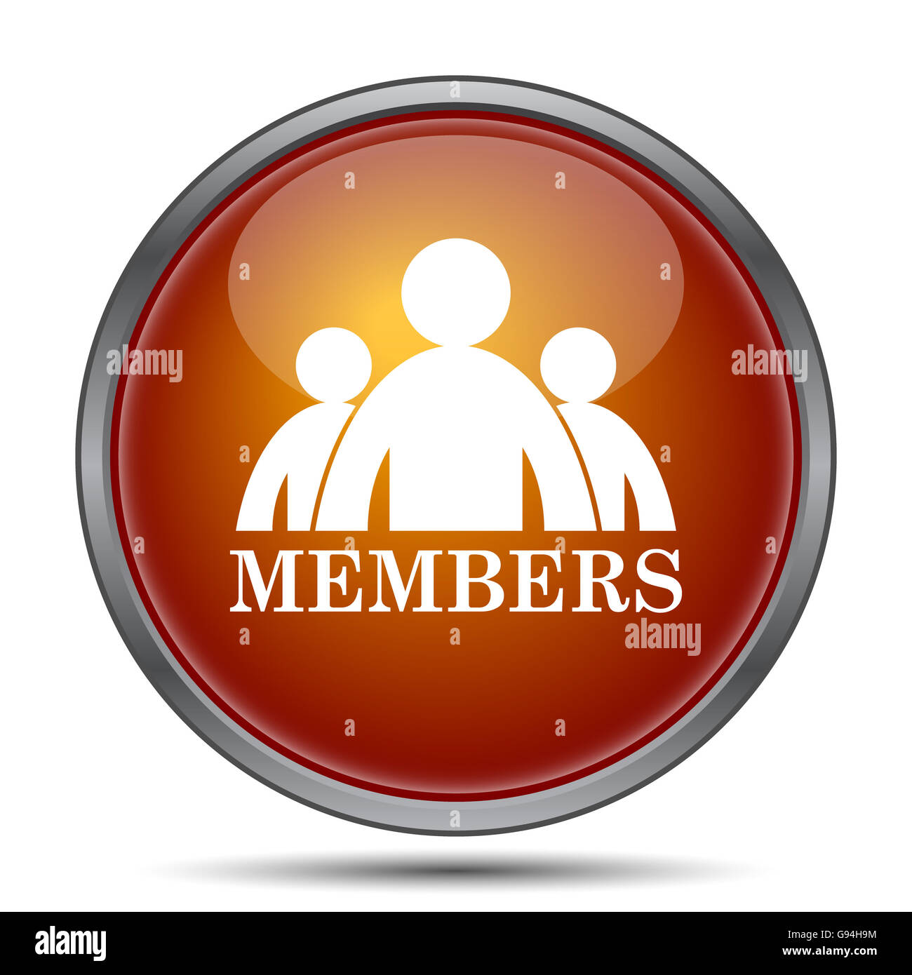 Members icon. Internet button on white background Stock Photo - Alamy