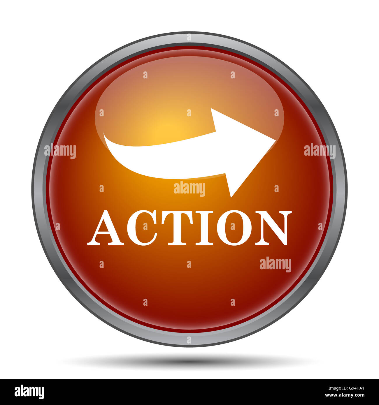 Action icon. Internet button on white background Stock Photo - Alamy