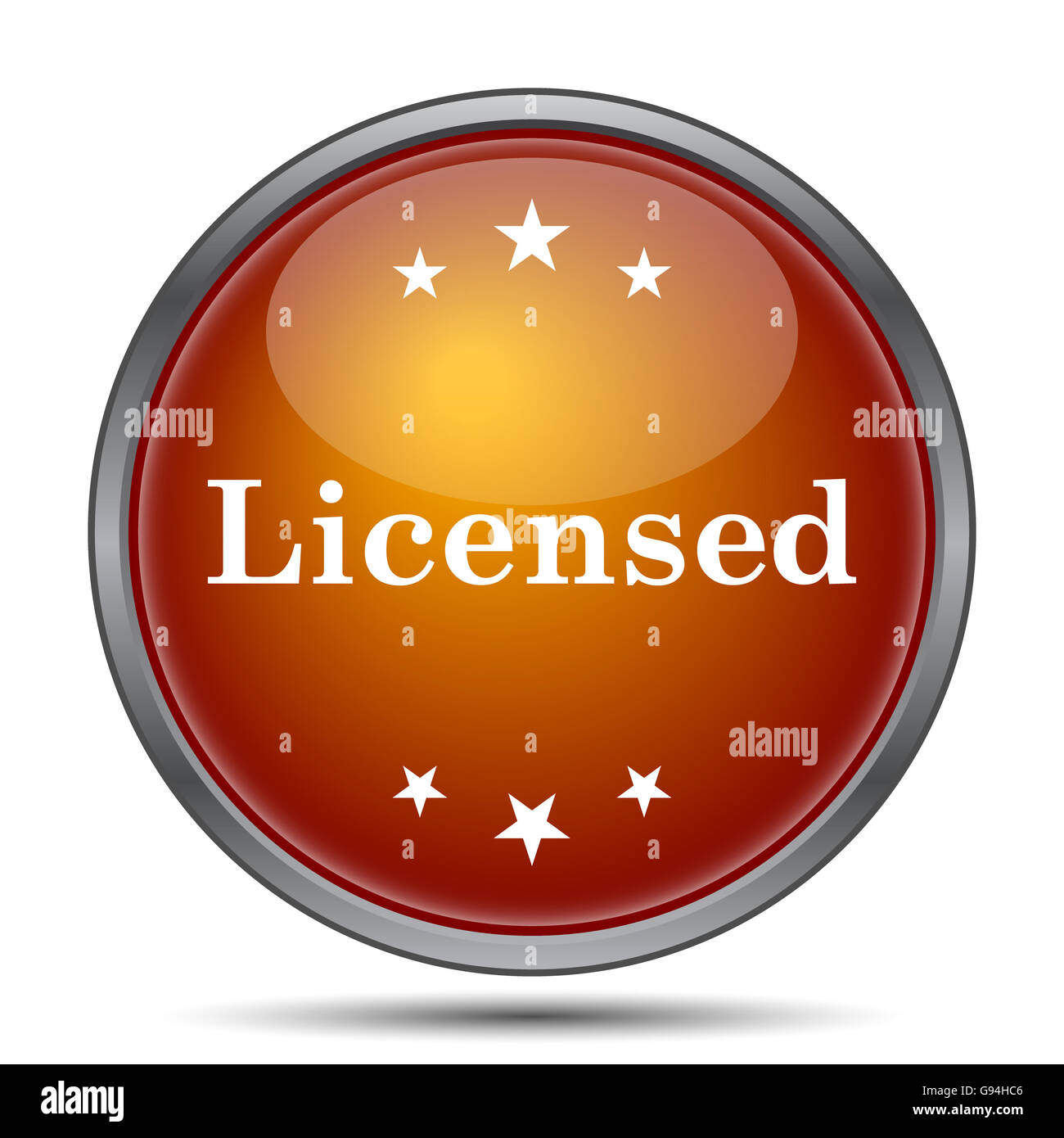 Licensed icon. Internet button on white background Stock Photo - Alamy