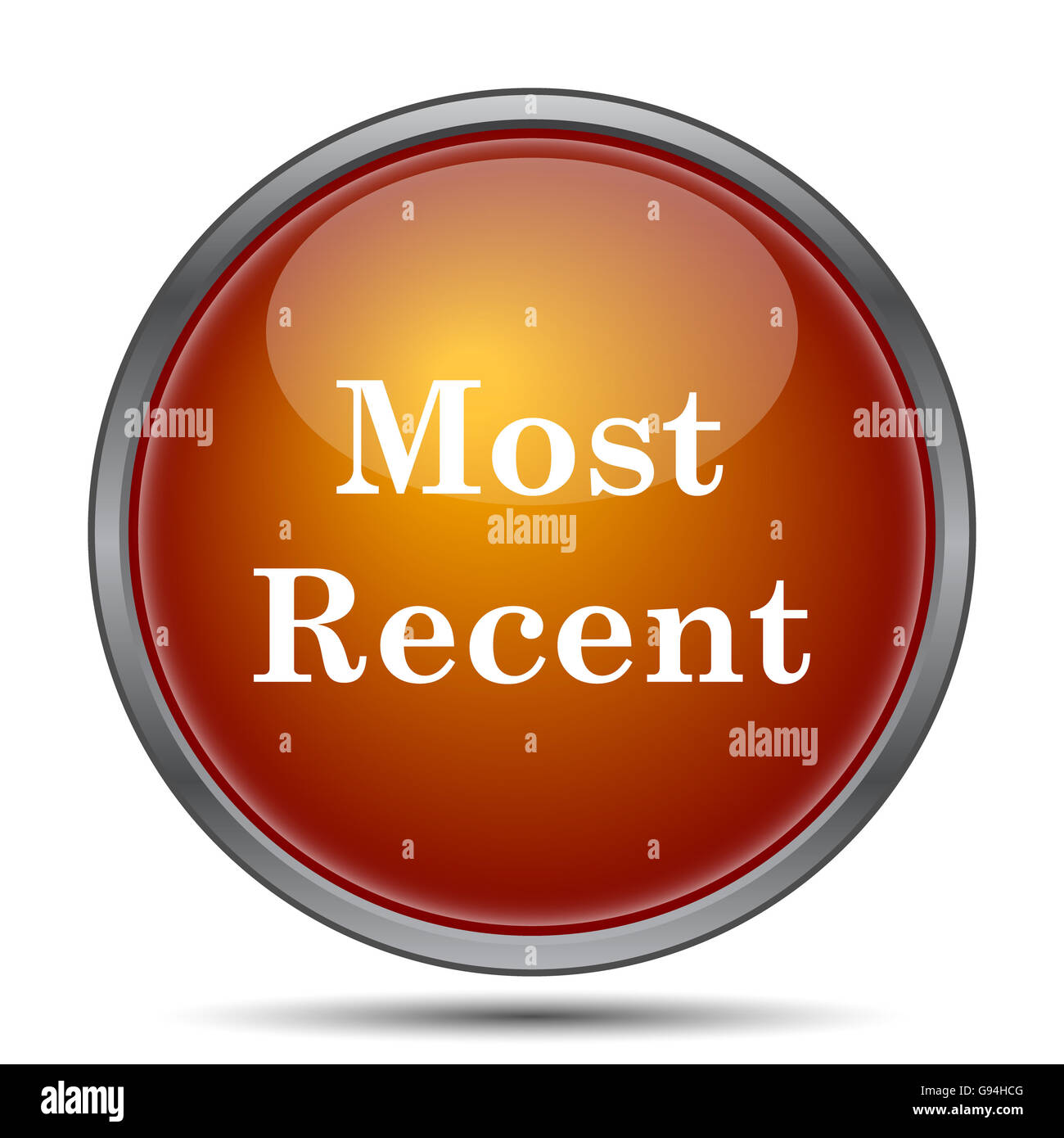 Most recent icon. Internet button on white background Stock Photo - Alamy