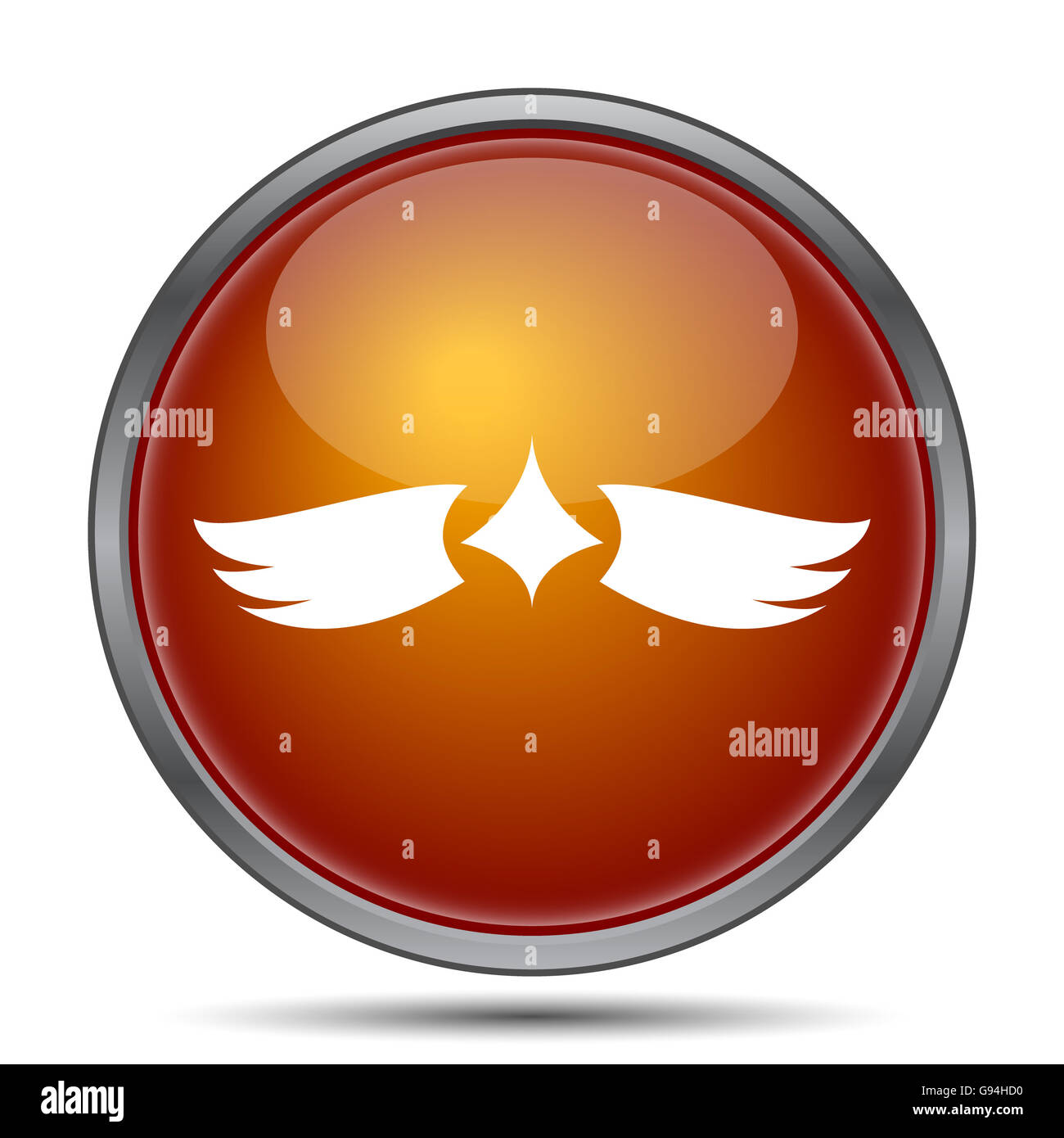 Wings icon. Internet button on white background Stock Photo - Alamy