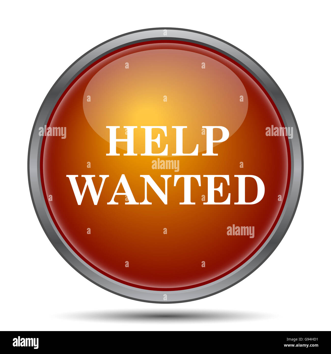 Help wanted icon. Internet button on white background Stock Photo - Alamy
