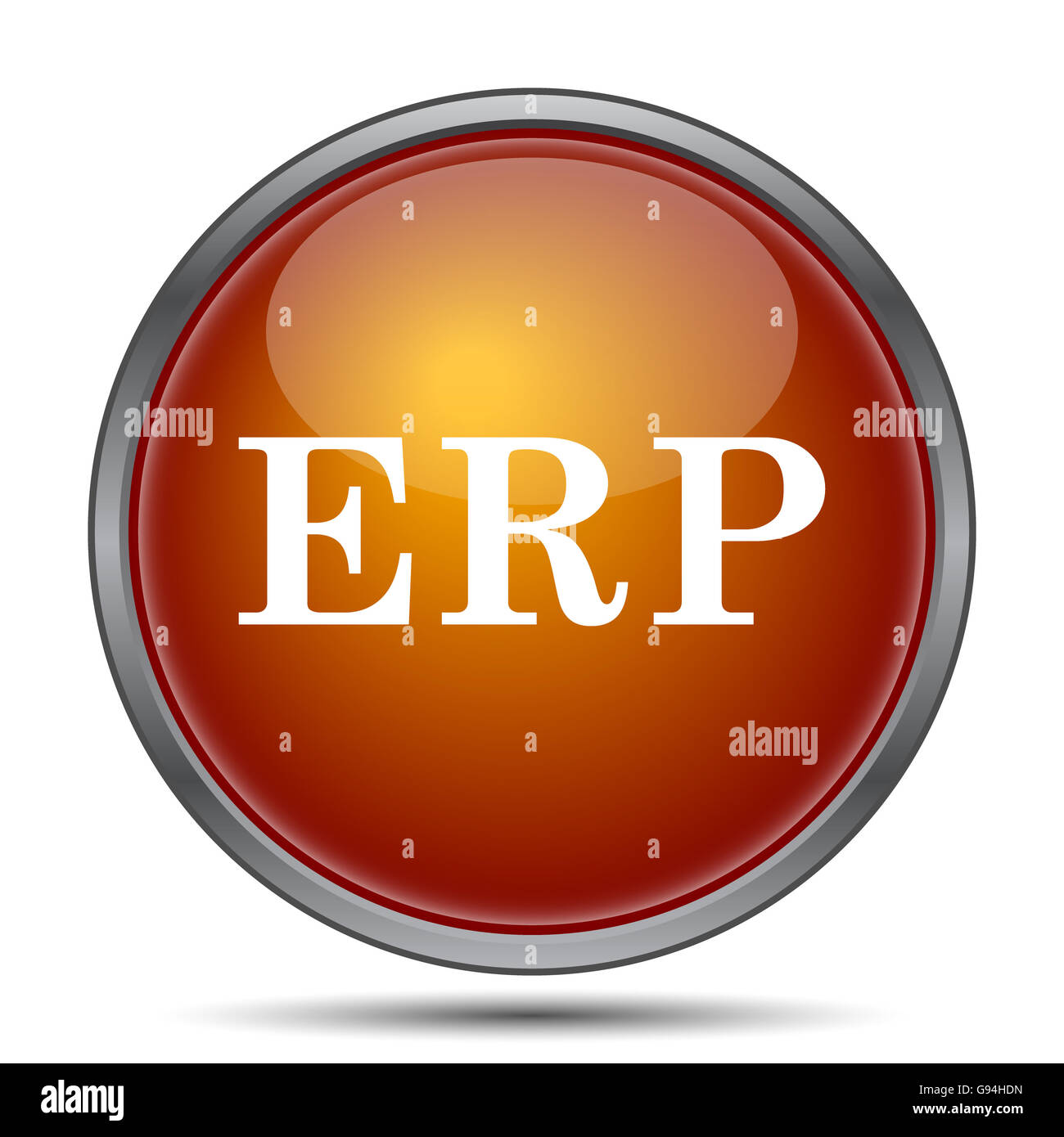 ERP icon. Internet button on white background Stock Photo - Alamy