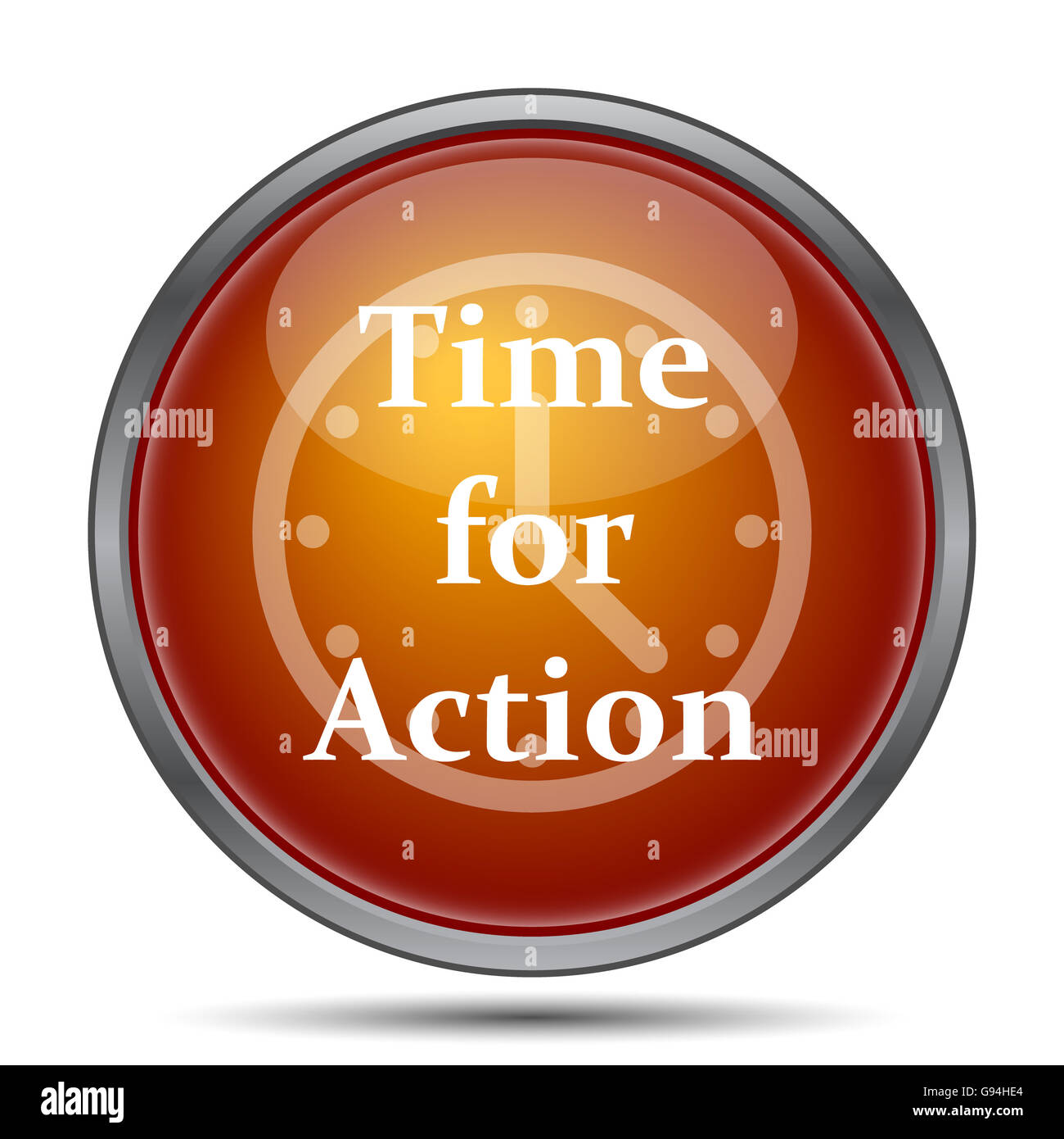 Time for action icon. Internet button on white background Stock Photo ...