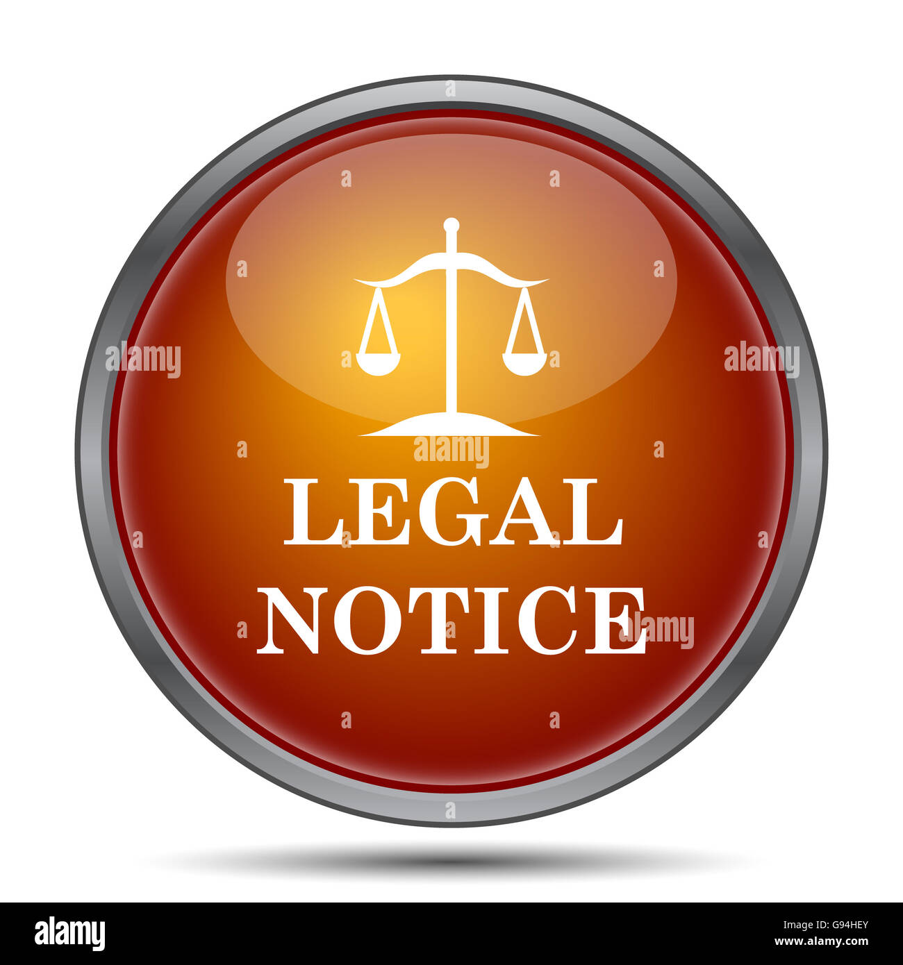 Legal notice icon. Internet button on white background Stock Photo - Alamy