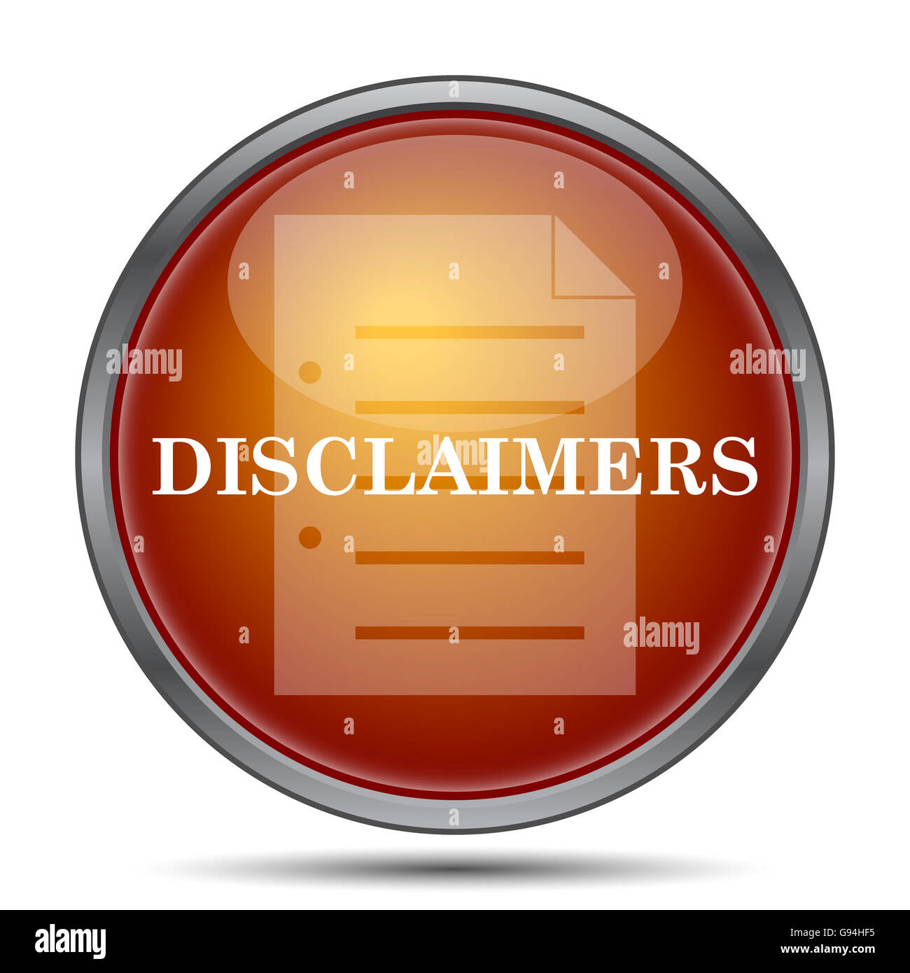 Disclaimers icon. Internet button on white background Stock Photo - Alamy
