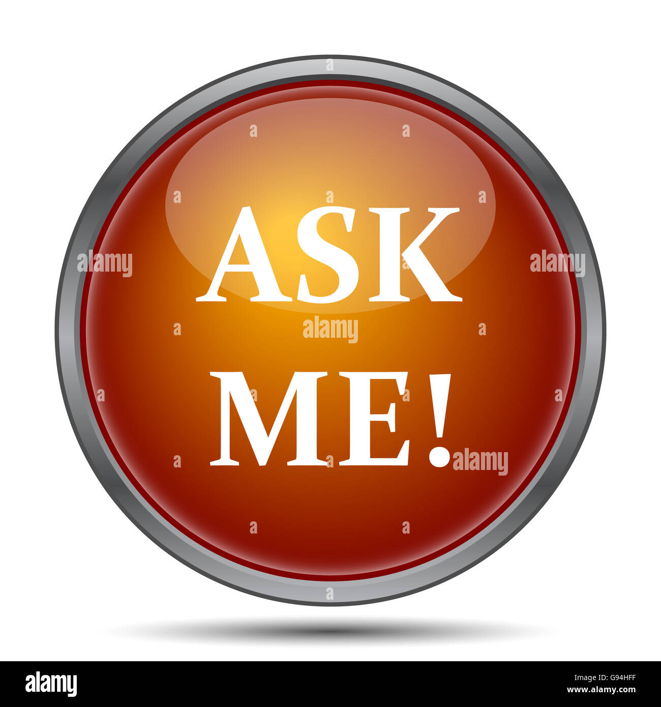 Ask me icon. Internet button on white background Stock Photo - Alamy