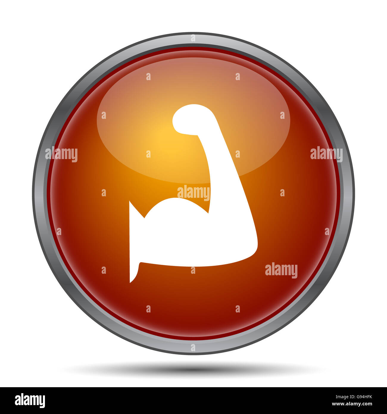 Muscle icon. Internet button on white background Stock Photo - Alamy