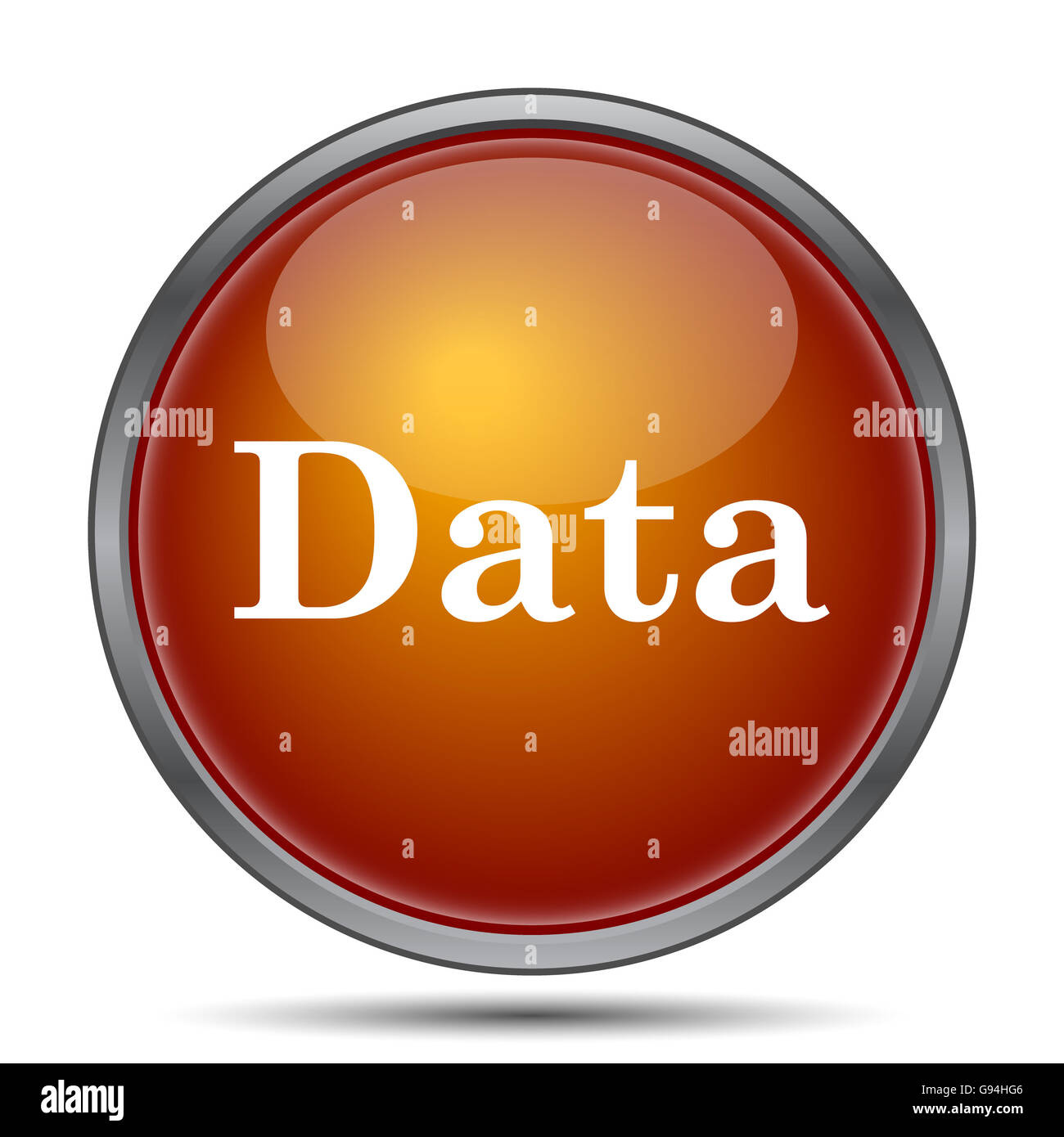 Data icon. Internet button on white background Stock Photo - Alamy