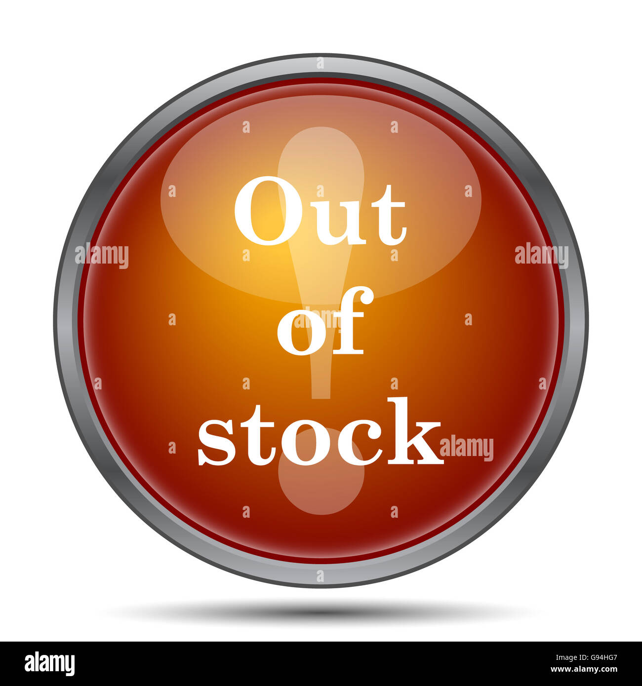 Out of stock icon. Internet button on white background Stock Photo - Alamy