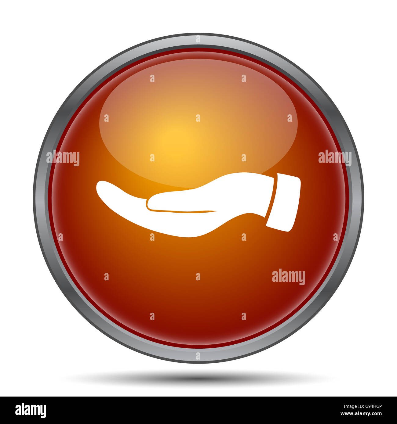 Hand icon. Internet button on white background Stock Photo - Alamy