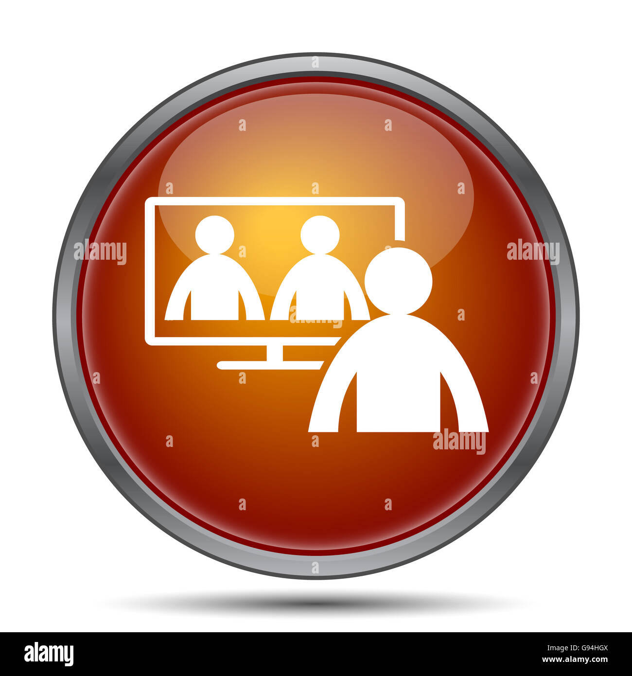 Video conference, online meeting icon. Internet button on white ...