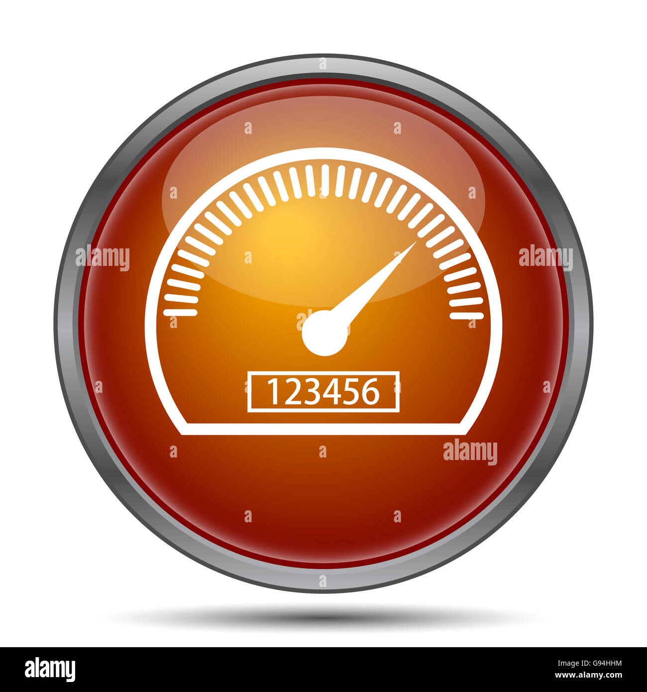 Speedometer icon. Internet button on white background Stock Photo - Alamy