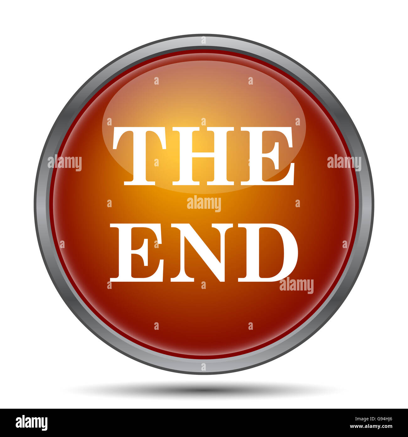 The End icon. Internet button on white background Stock Photo - Alamy