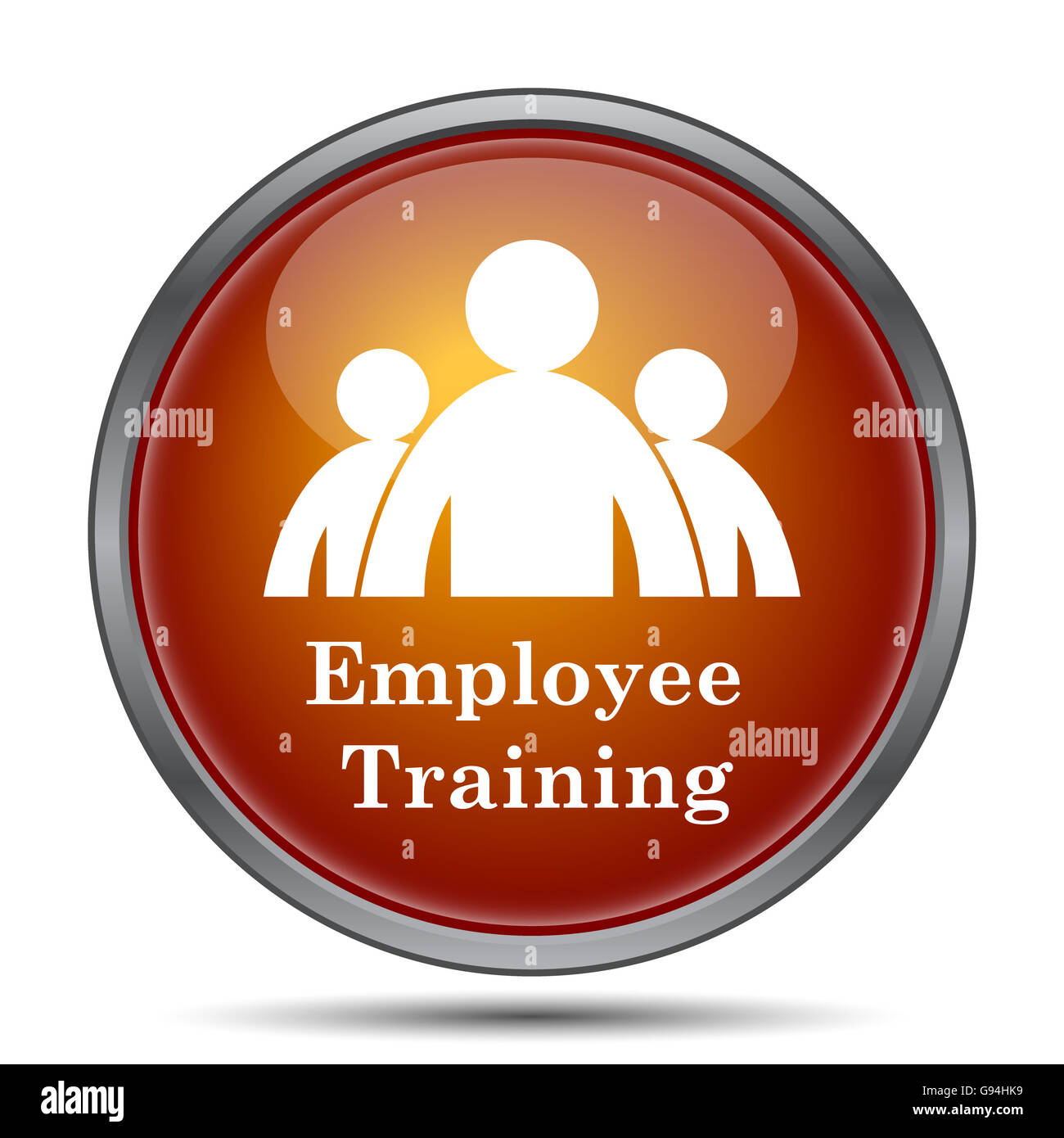 Employee training icon. Internet button on white background Stock Photo ...